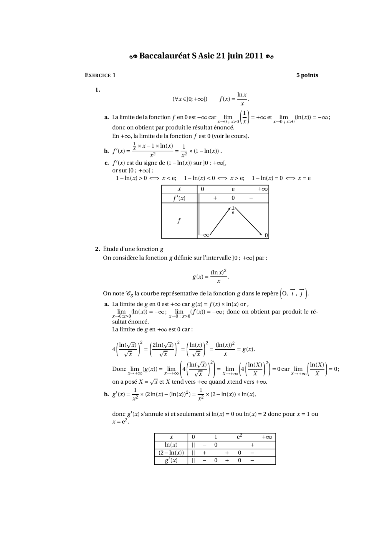 Corrigé Exercices Calcul Avancé 7 Docsity