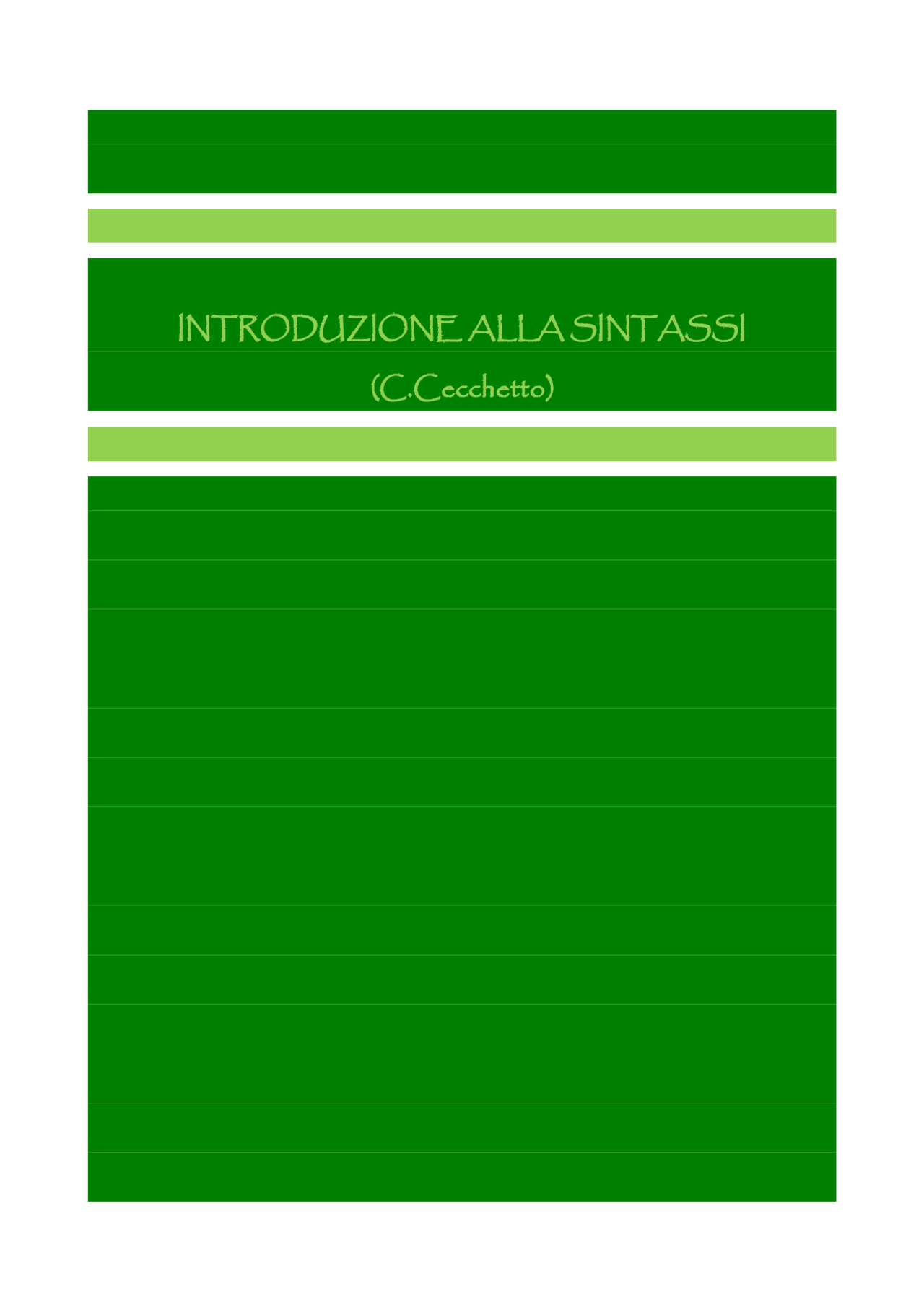 Schemi di linguistica - Introduzione alla sintassi, Cecchetto - Docsity