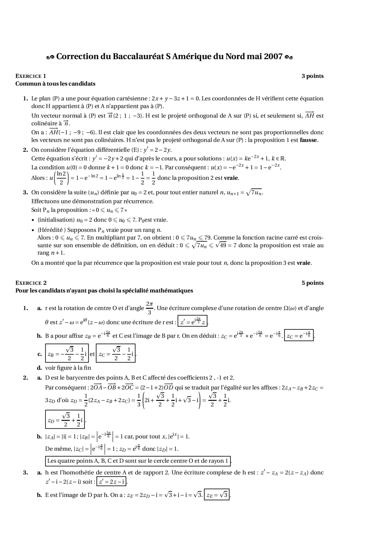 Correction Examen Géométrie Algorithmique 16 Docsity