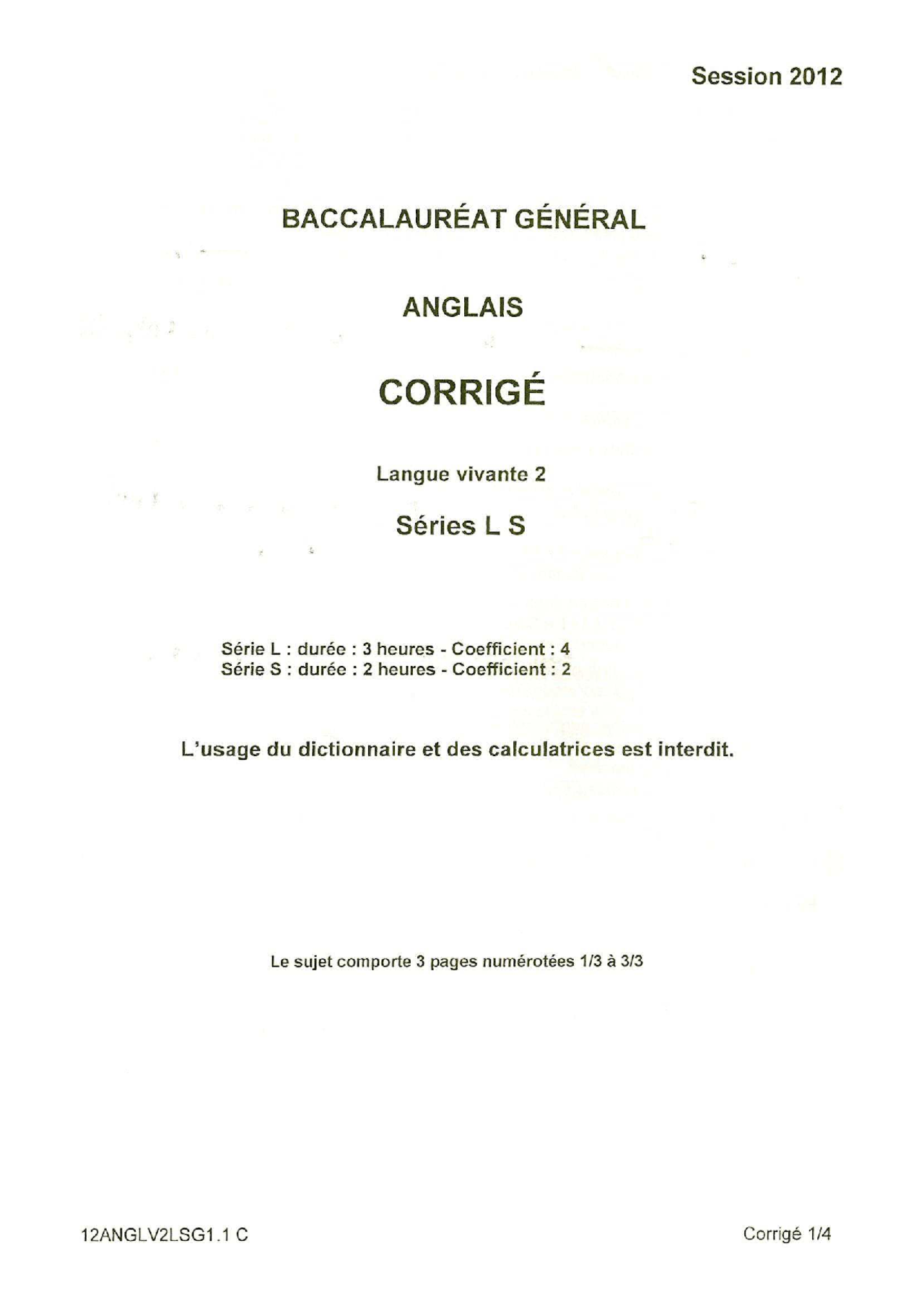 Correction Exercice Anglais 6 Docsity