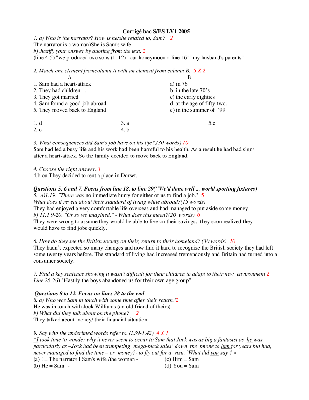Exercices Langue Anglaise 21 Docsity