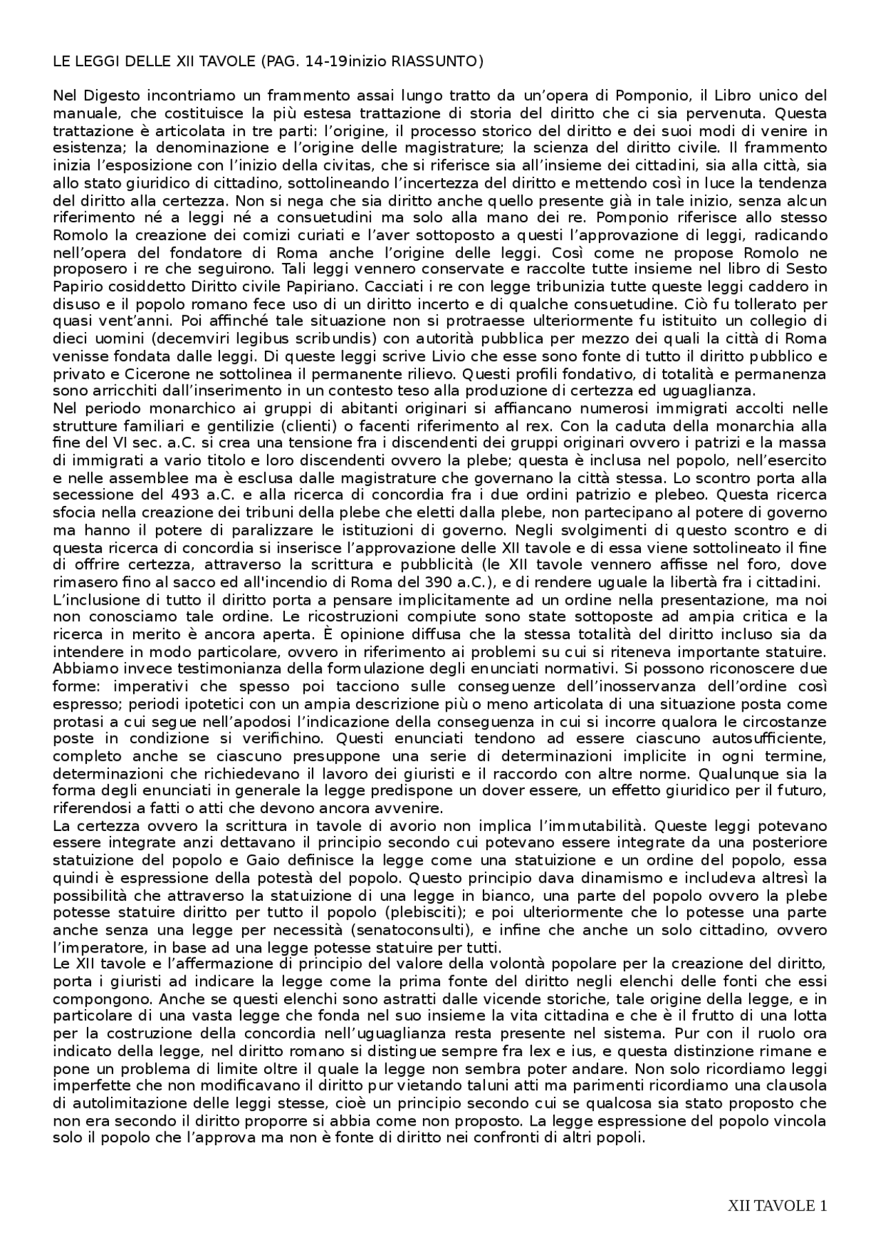 Le Leggi Delle Xii Tavole Docsity