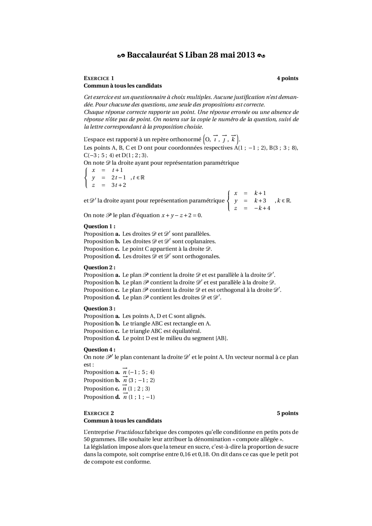 Géométrie algorithmique - exercitation sur la représentation paramétrique - Docsity