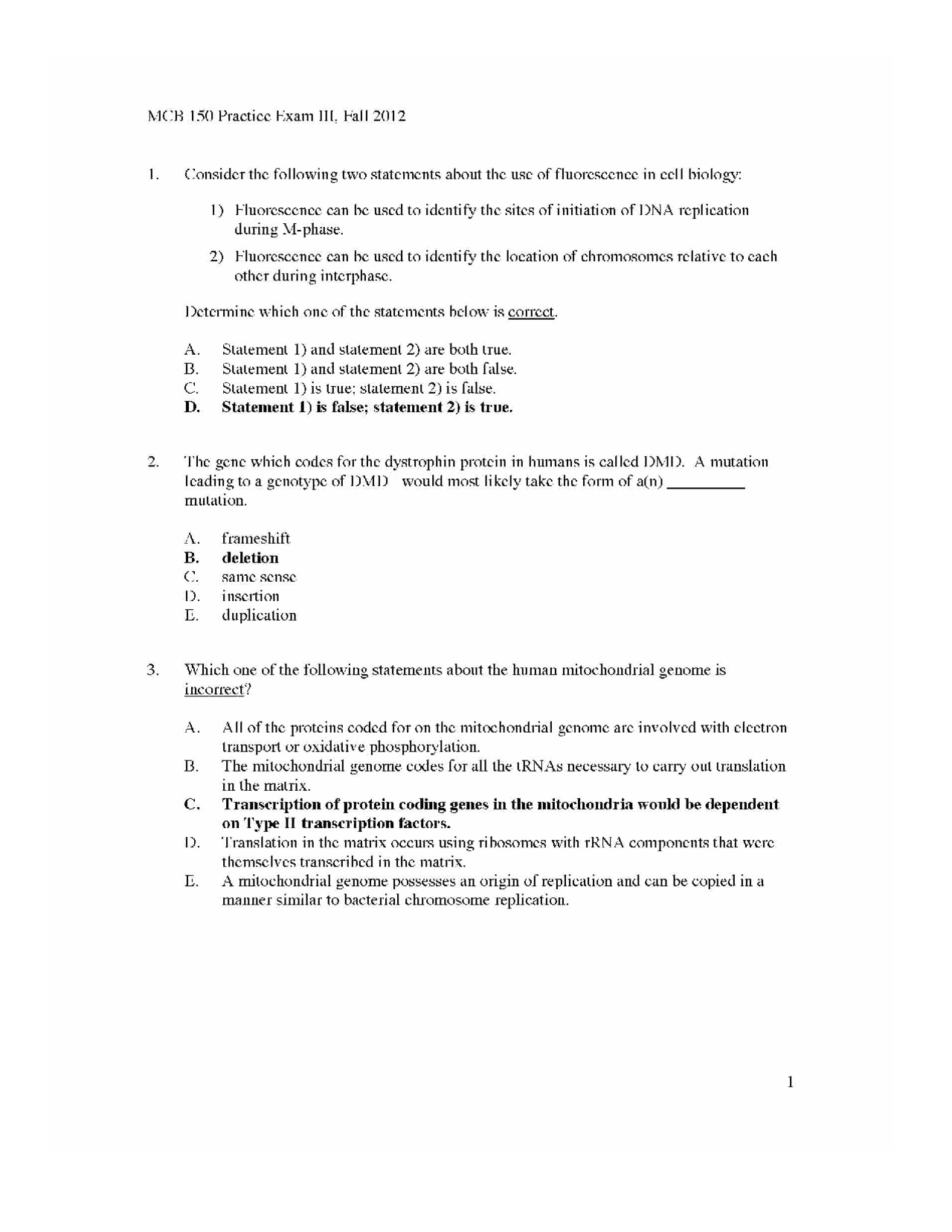 50 Solved Questions On Molecular And Cellular Basis Of Life Exam 3