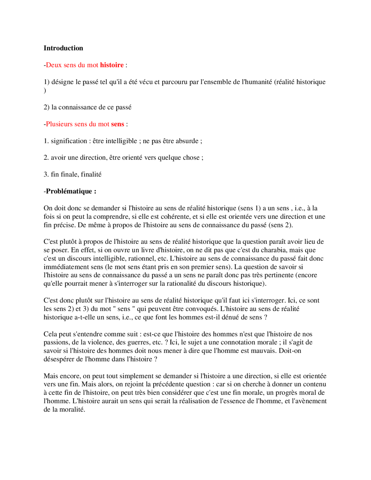 Notes Sur Lhistoire Docsity