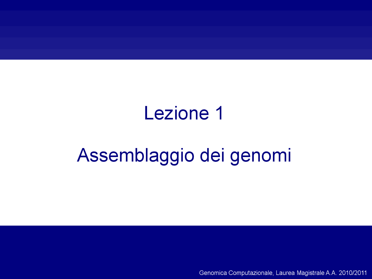 Genomica Computazionale Lezione 1 - Docsity
