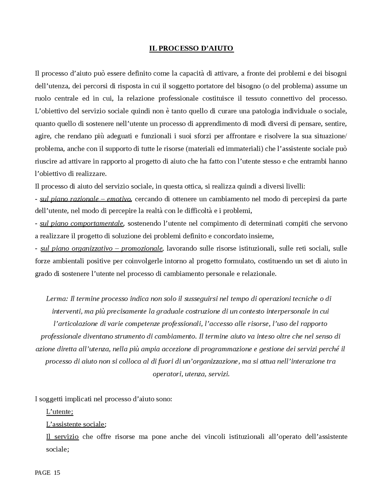 Il Processo Daiuto Docsity