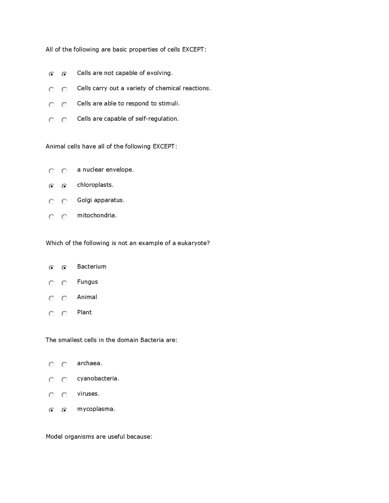 Quiz 1 With Answers Cell Biology Pcb 4023 Docsity