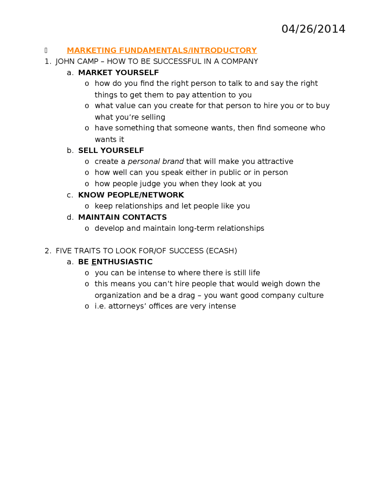 Principles of Marketing - Final Exam Study Guide | MKT 3401 - Docsity