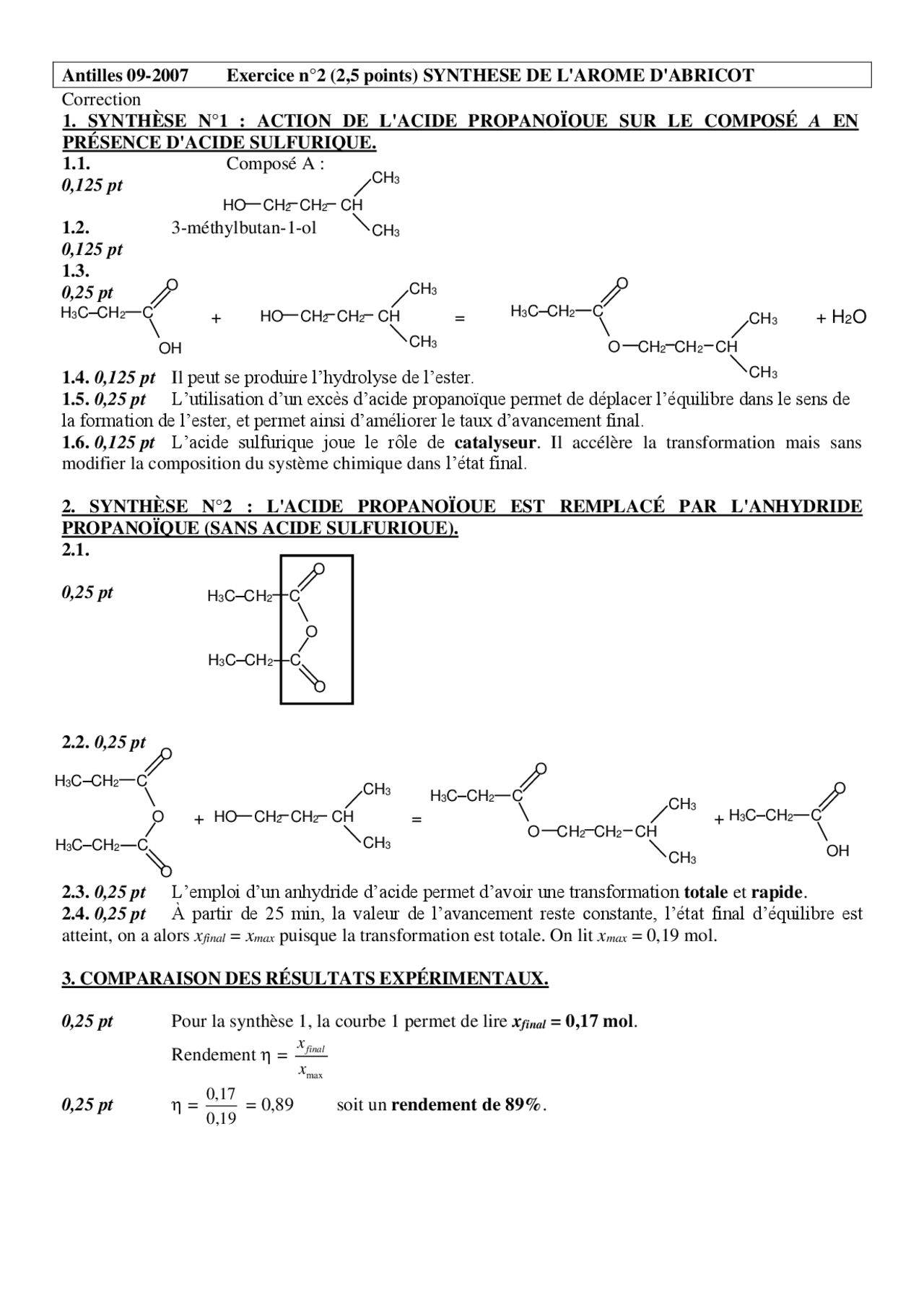 Travaux Pratiques Biochimie 5 Correction Docsity