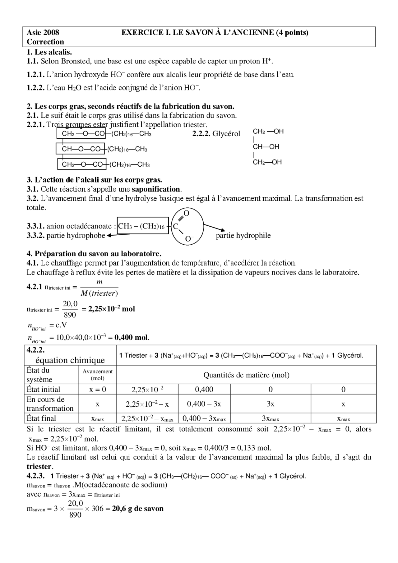 Travaux Pratiques Biochimie 14 Correction Docsity