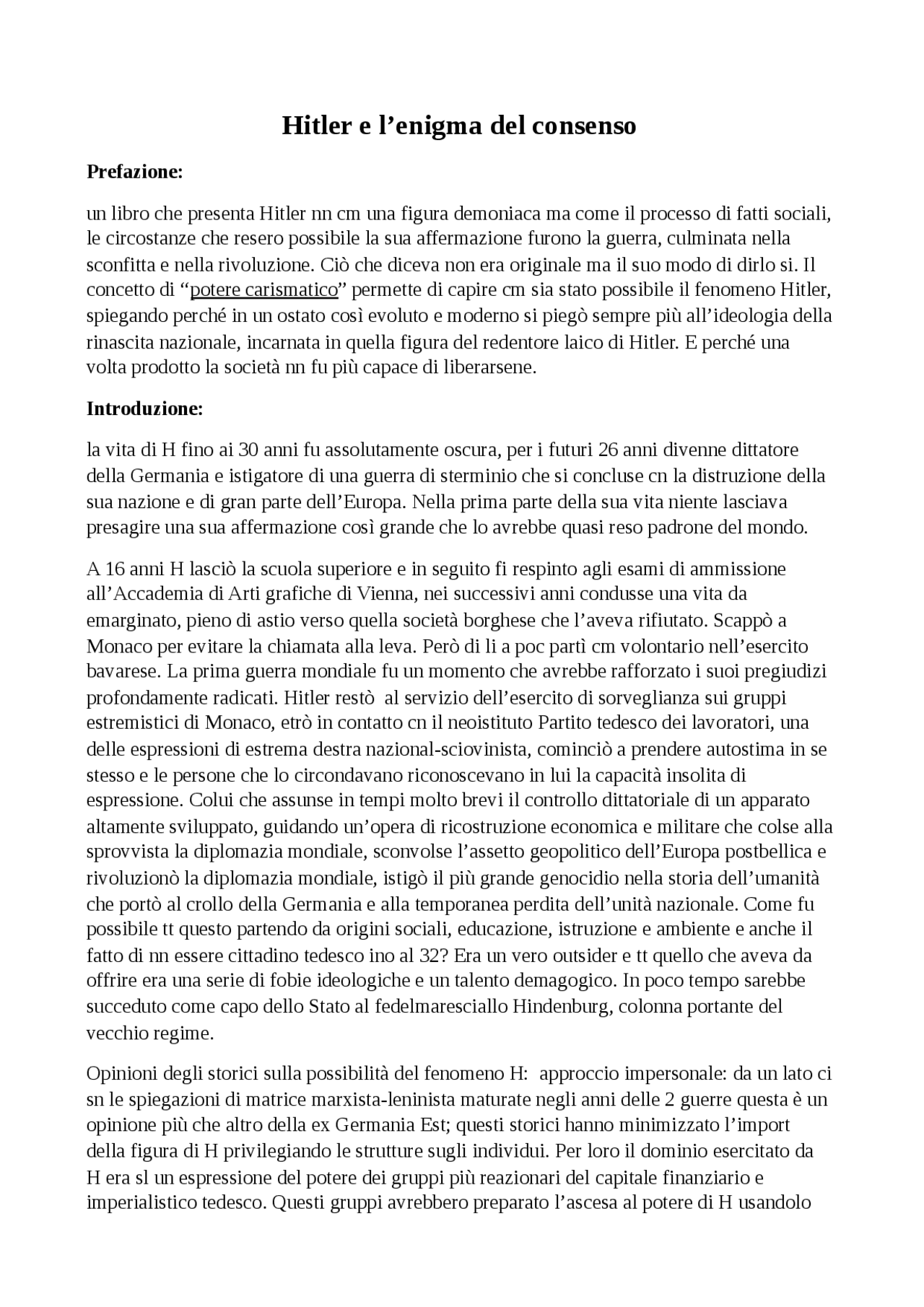 Hitler E Lenigma Del Consenso Docsity