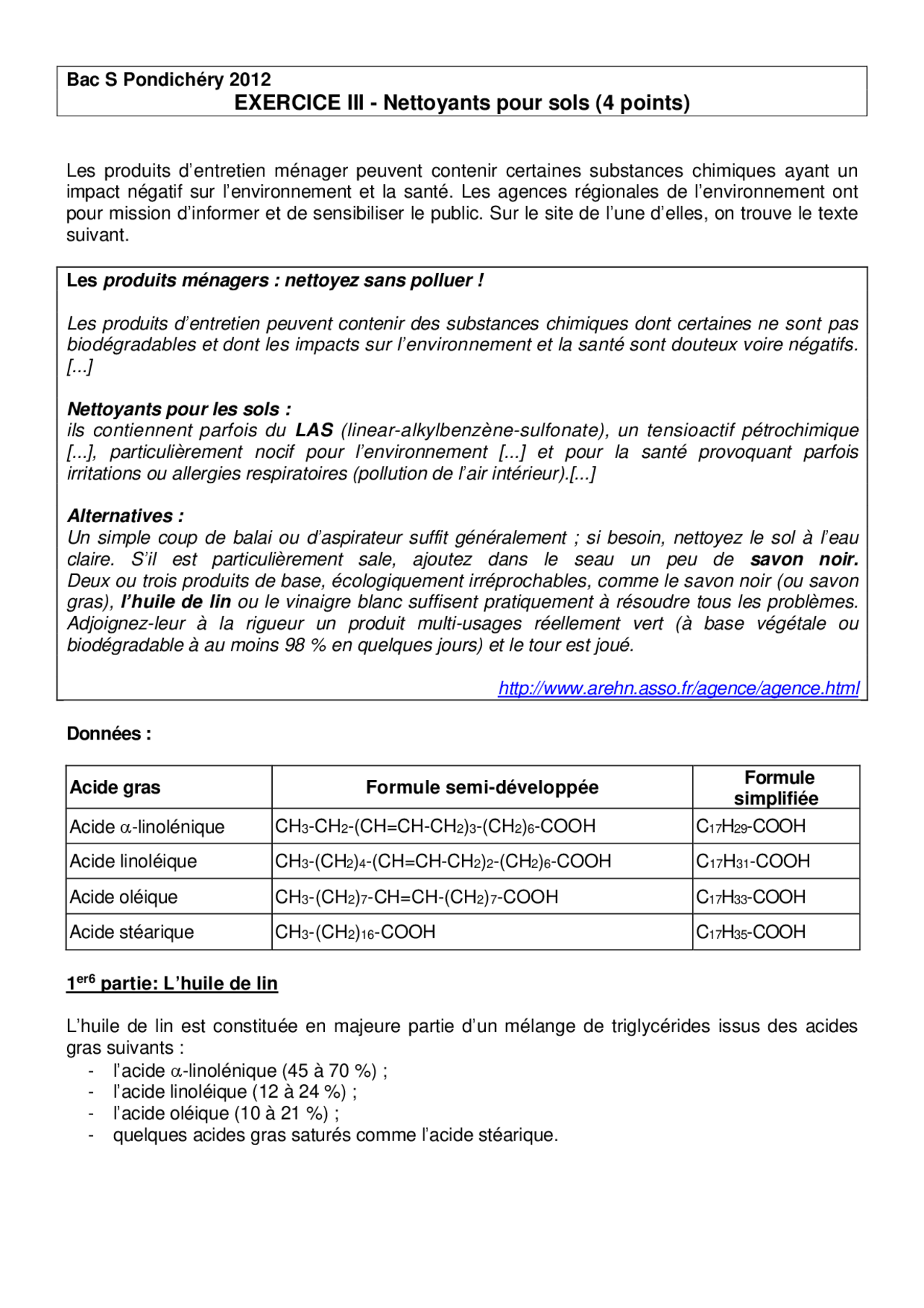 Chimie Organique Contrôle 11 Docsity