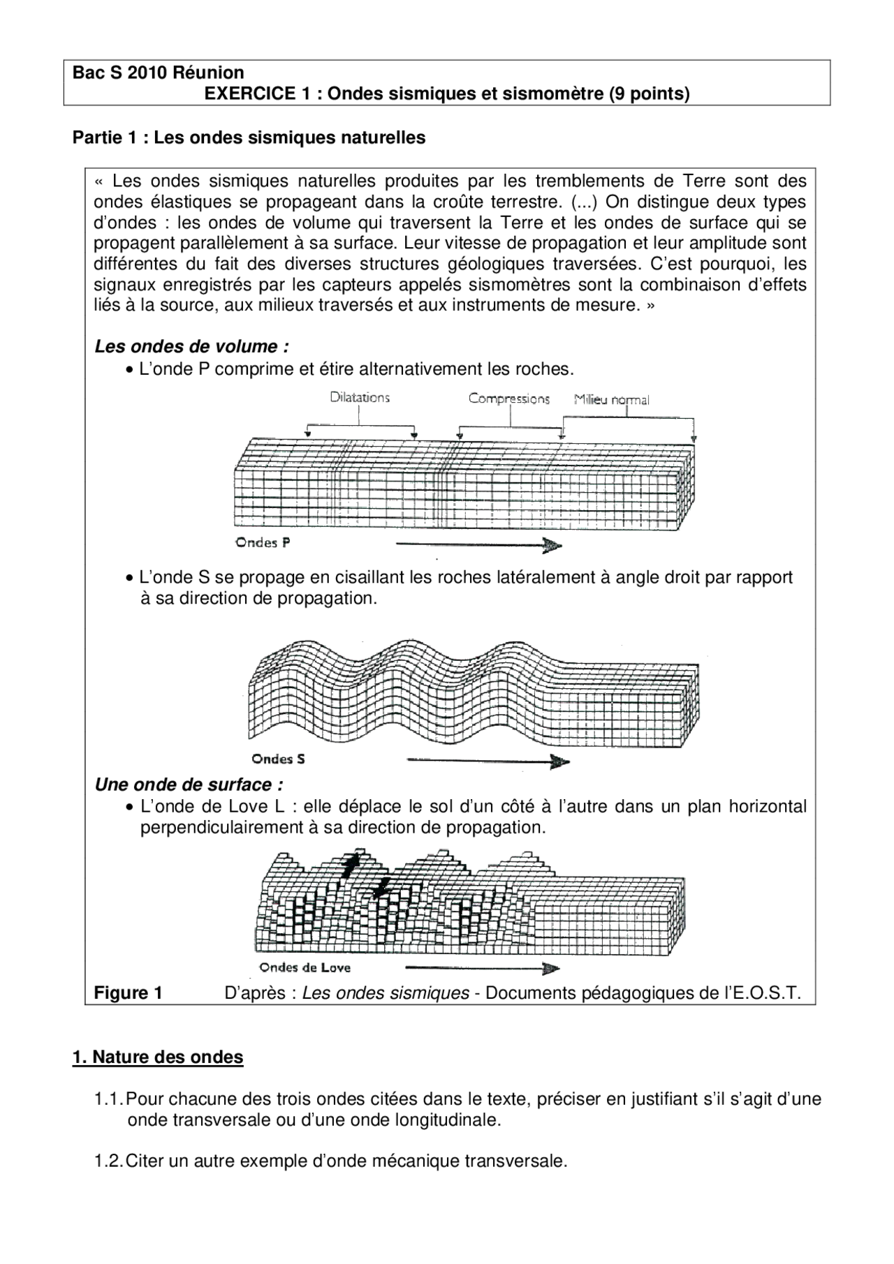 Physique Exercices 1 Exercices Physique Docsity