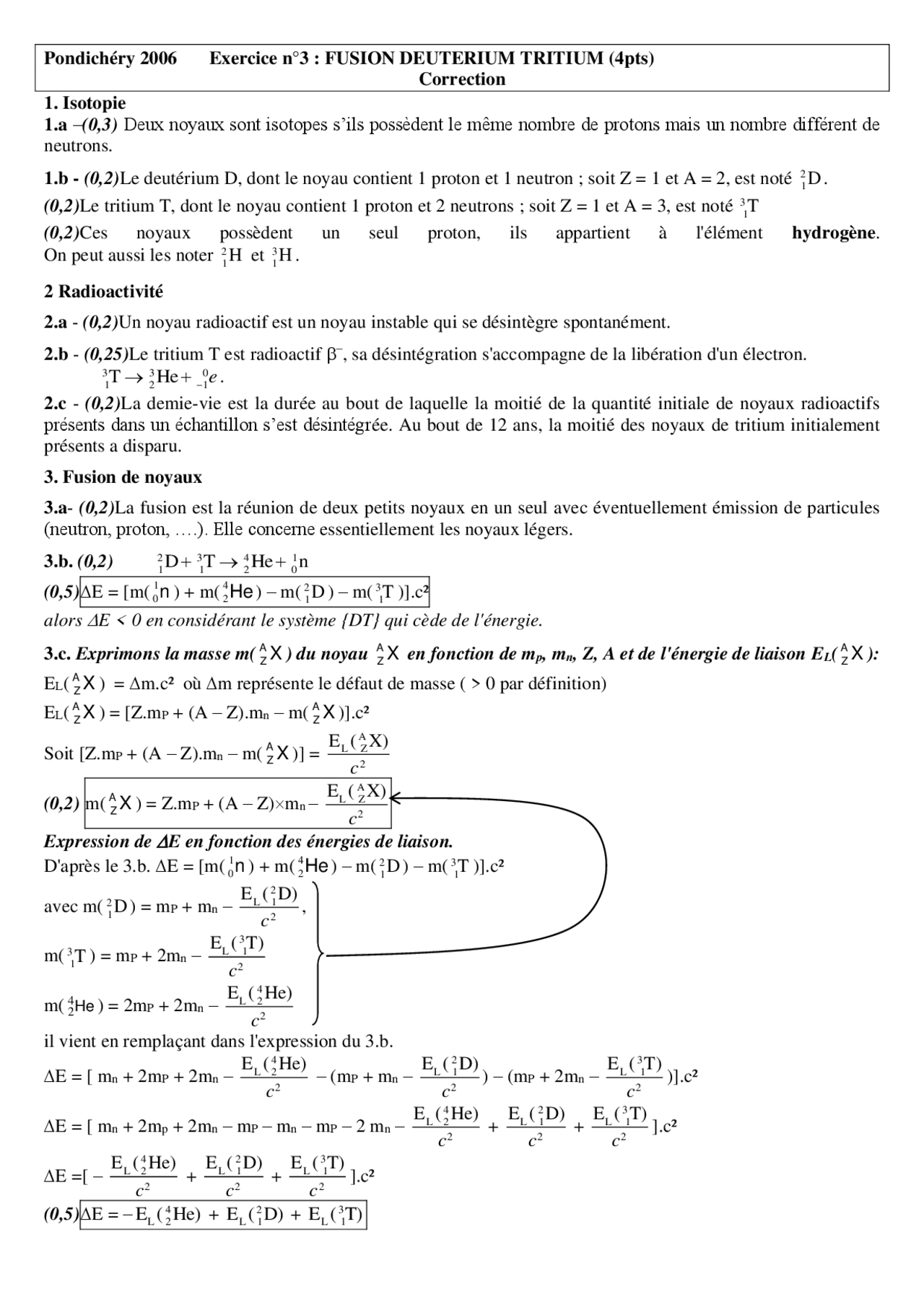 Physique Contrôle 2 Correction Docsity