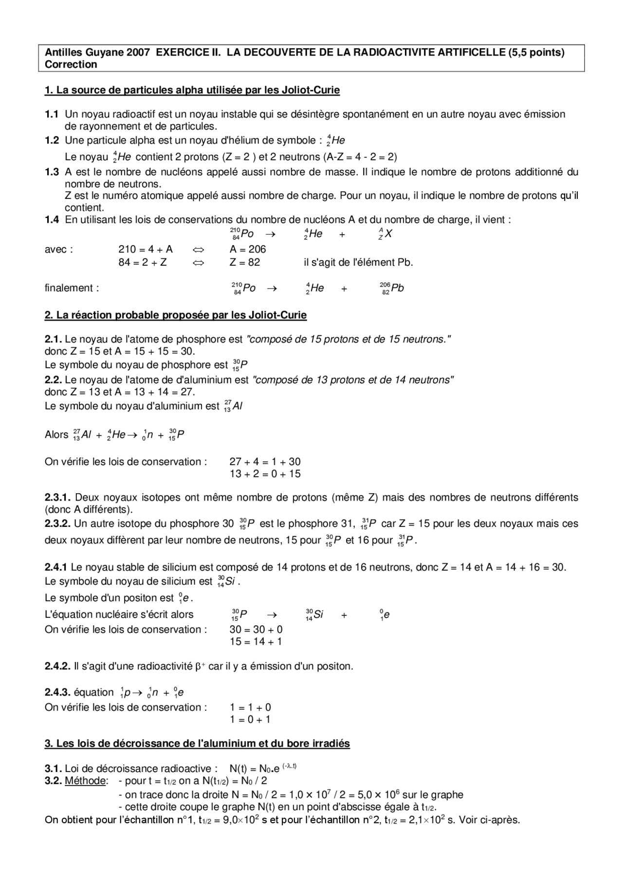 Physique Contrôle 8 Correction Docsity