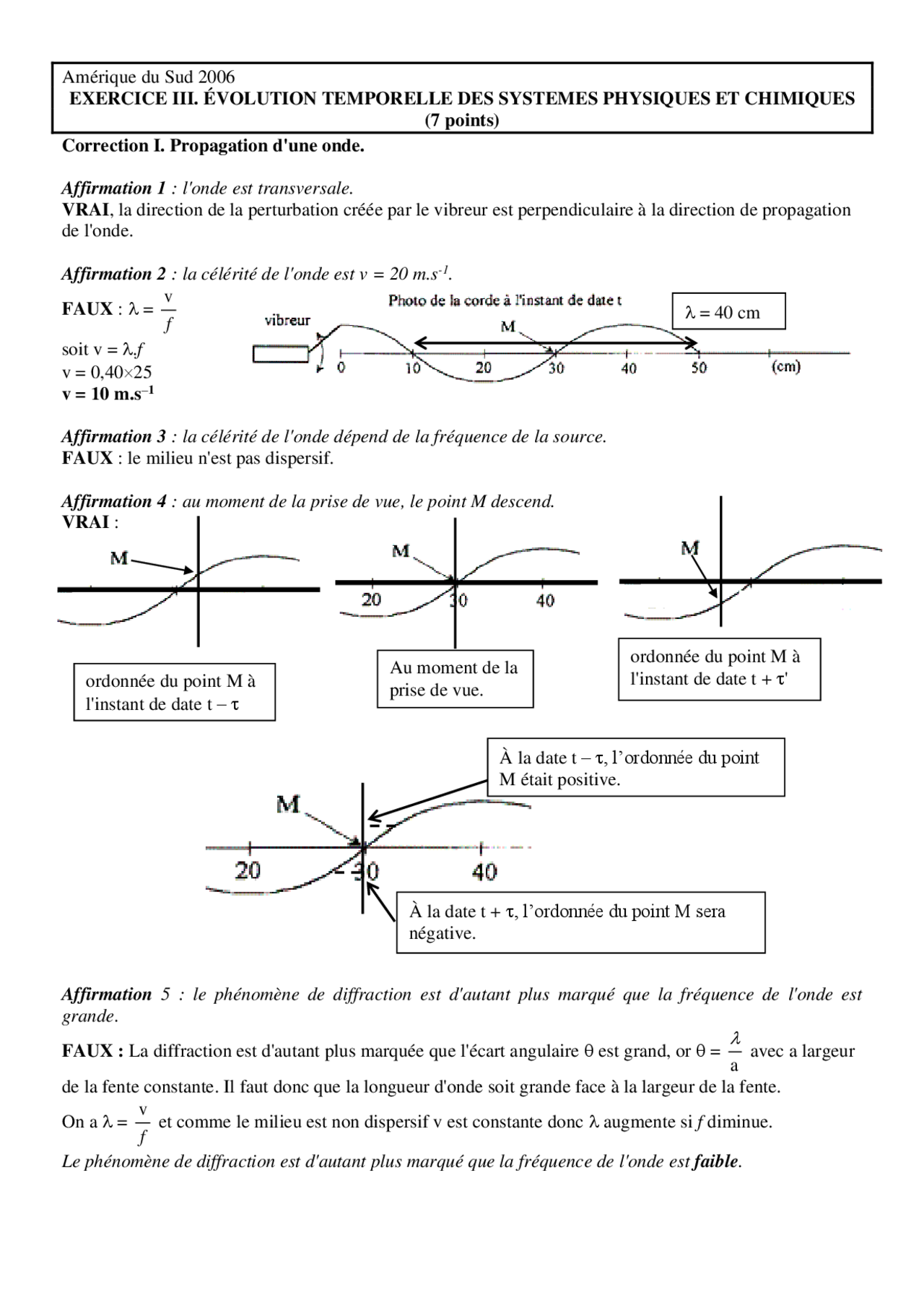Science physisques - exercitation sur l'évolution temporelle des ...