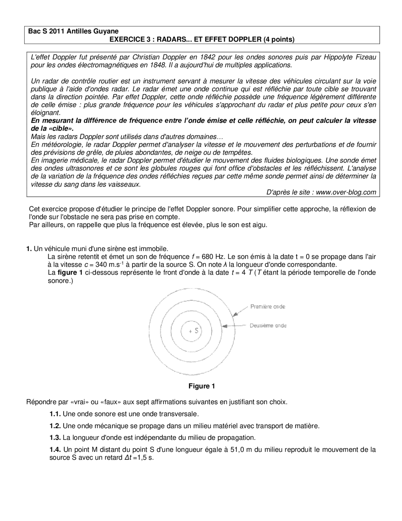 Physique Exercices 4 Docsity