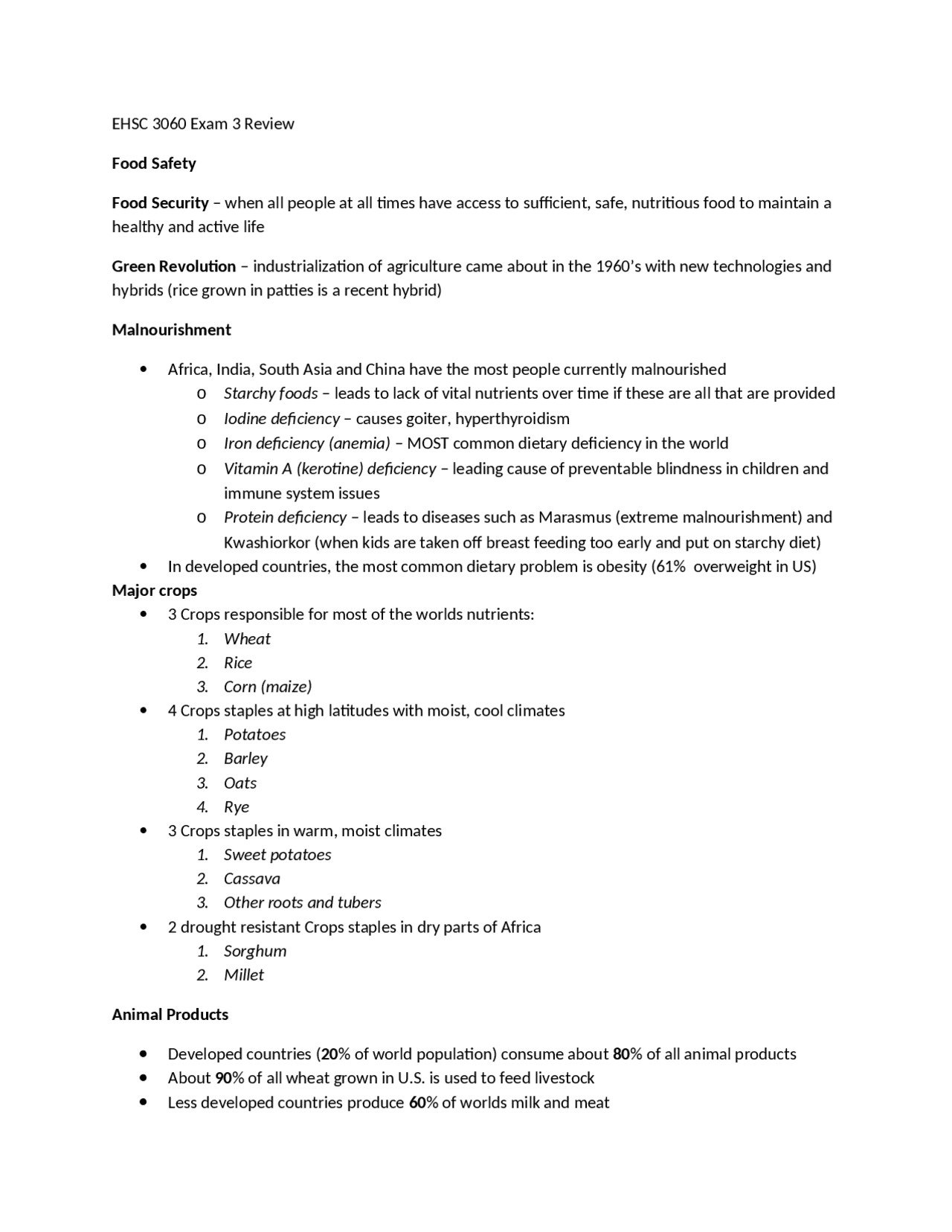 Exam 3 Review Introduction To Environmental Health Science Ehsc