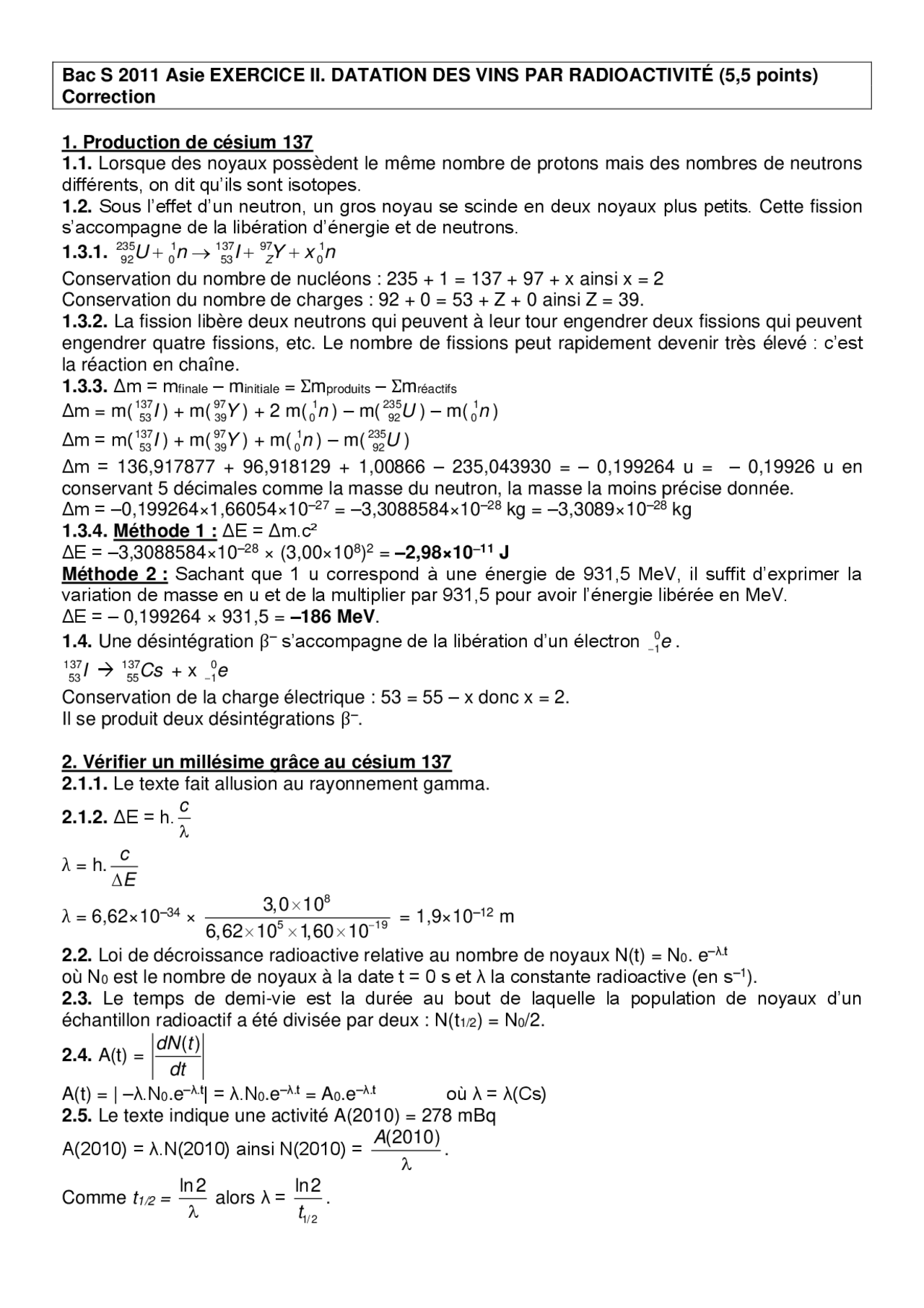 Travaux Pratiques Physiques Des Particules 10 Correction Docsity