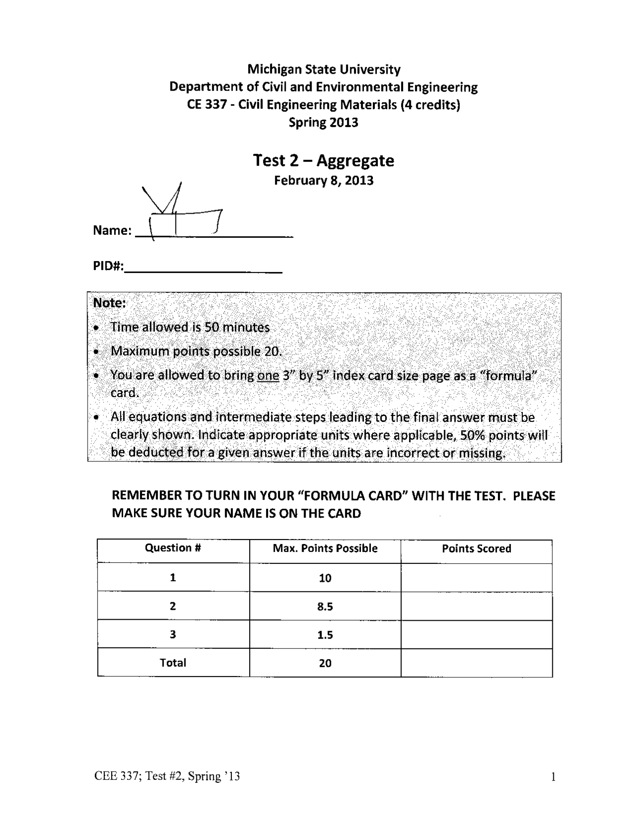 Test 2 Questions With Answers Civil Engineering Materials I Ce 337