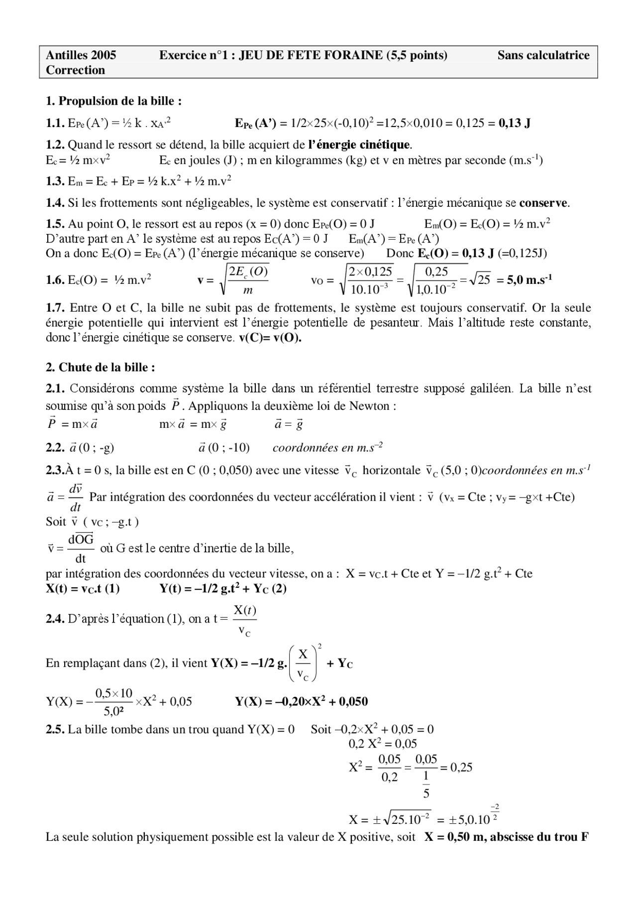 Exercices De Physique Des Dispositifs 5 Correction Docsity