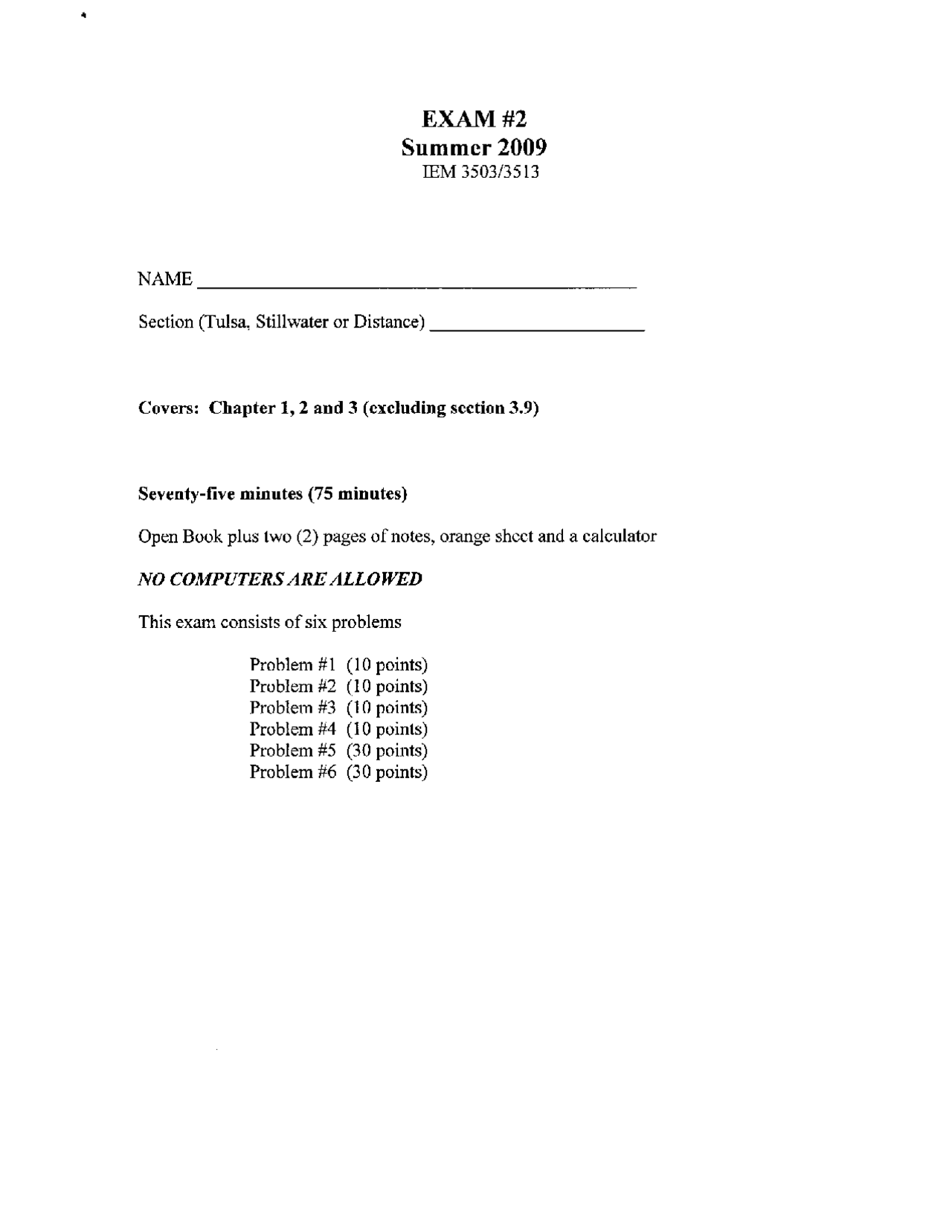 Engineering Economic Analysis Exam 2 Solved Iem 3503 Docsity