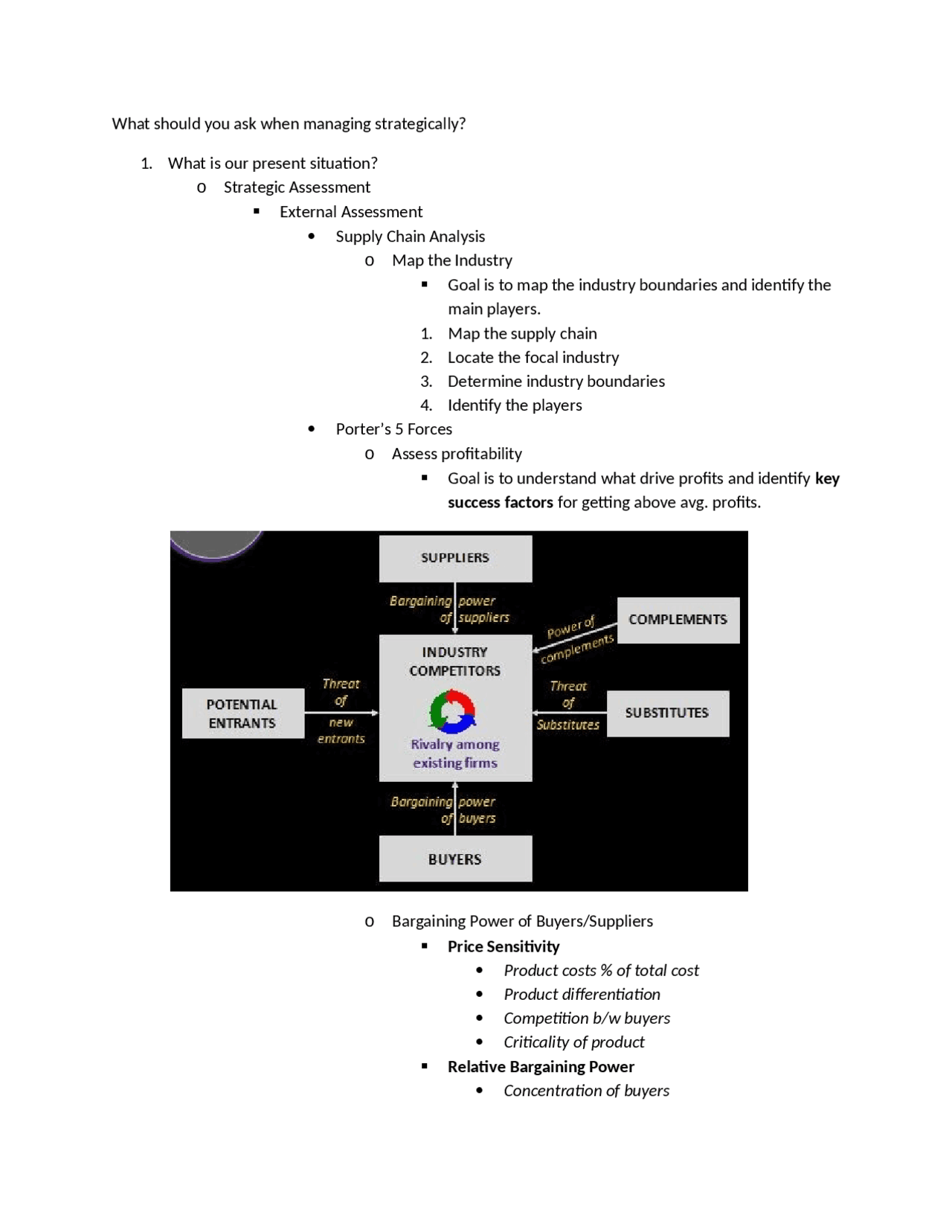 External Strategic Assessment - Study Guide | MGT 3830 - Docsity