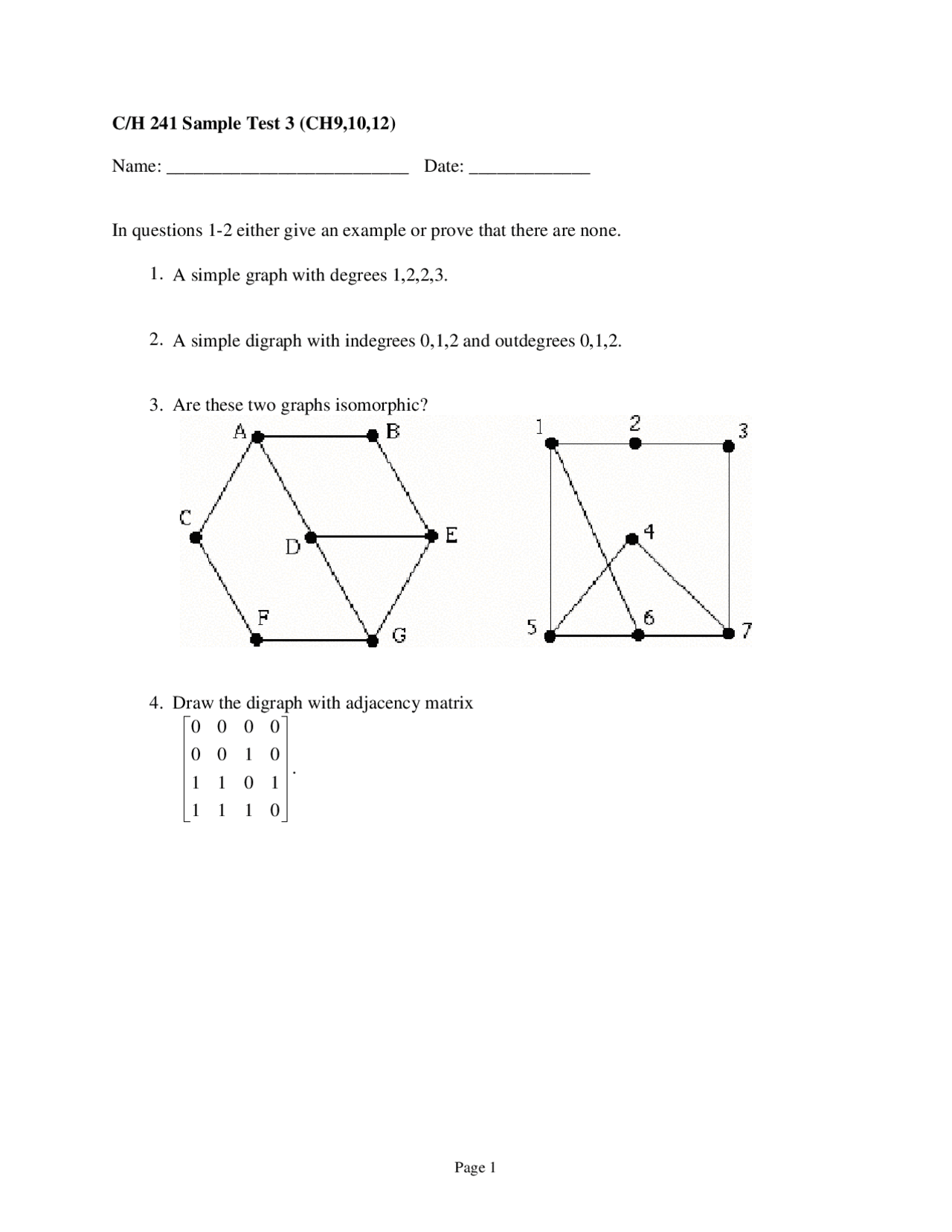 Solved 21 Questions Of Discrete Structure Computer Science Ii Exam 3