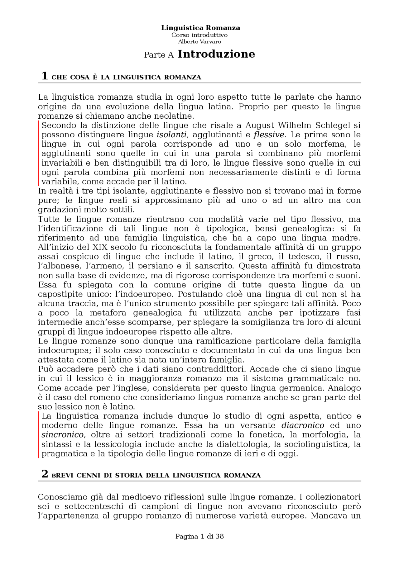 Linguistica Romanza Varvaro Docsity