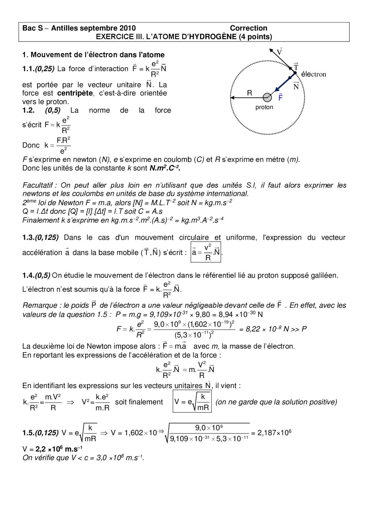 Exercices Sur Les Concepts De Physique 11 Correction Docsity