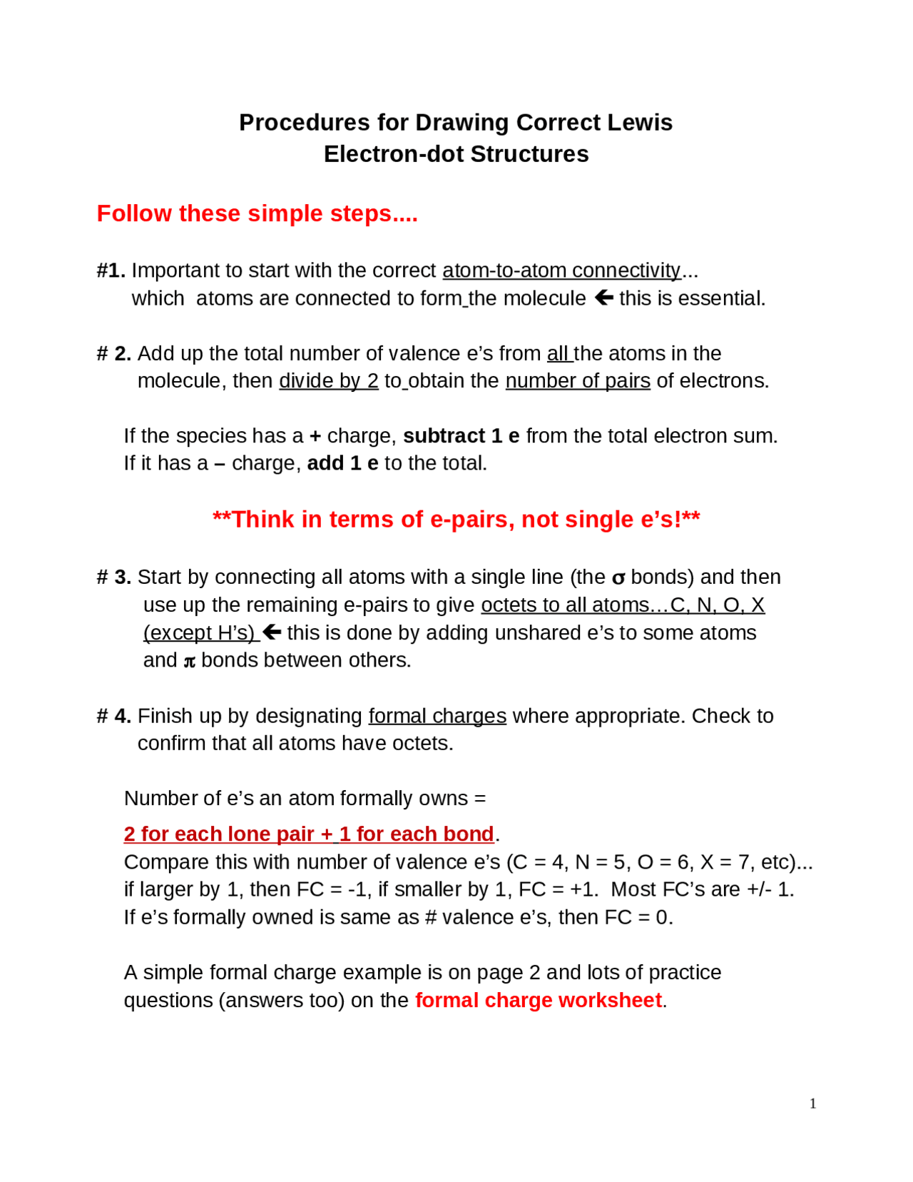Lewis Electron Dot Structure Lecture Notes Chem 231 Docsity