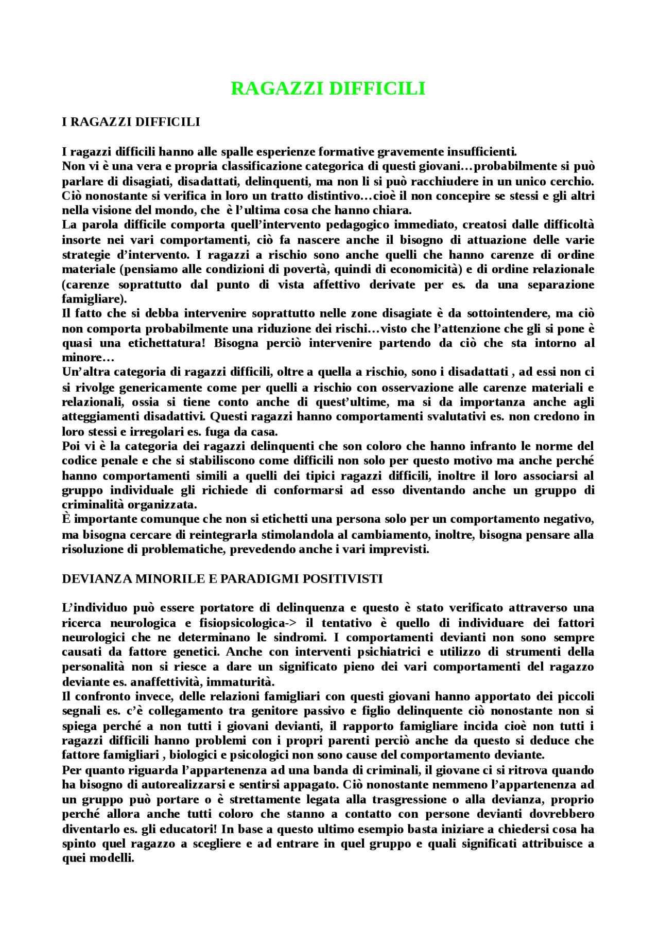 Ragazzi Difficili Docsity