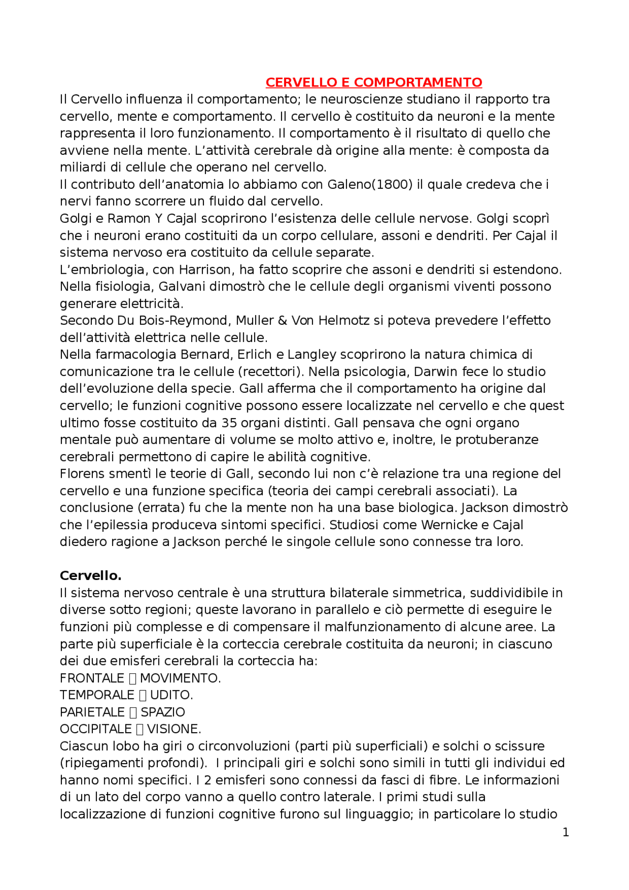 Prima Parte Riassunto Principi Di Neuroscienze Kandel Docsity