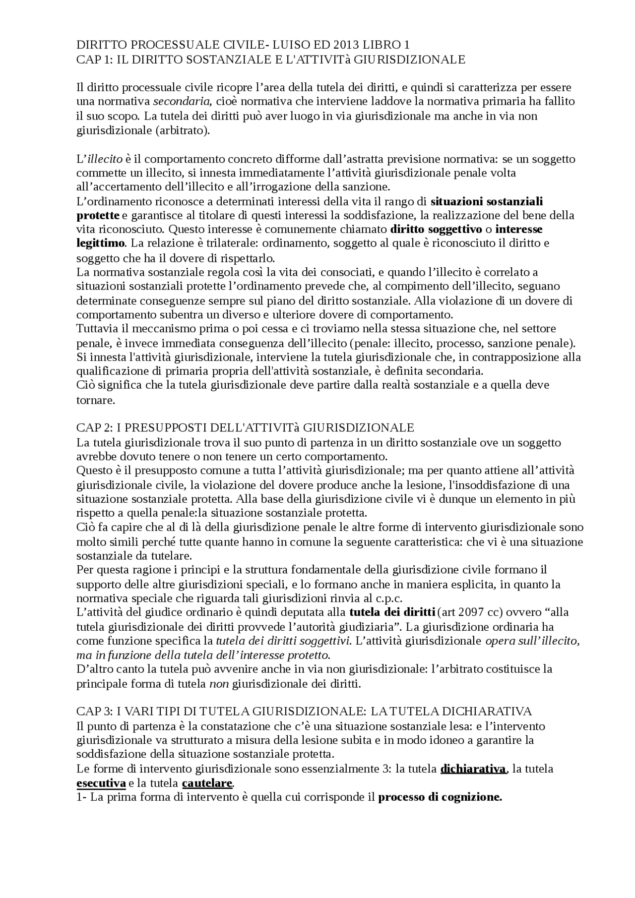 Diritto Processuale Civile Luiso I Principi Generali Docsity