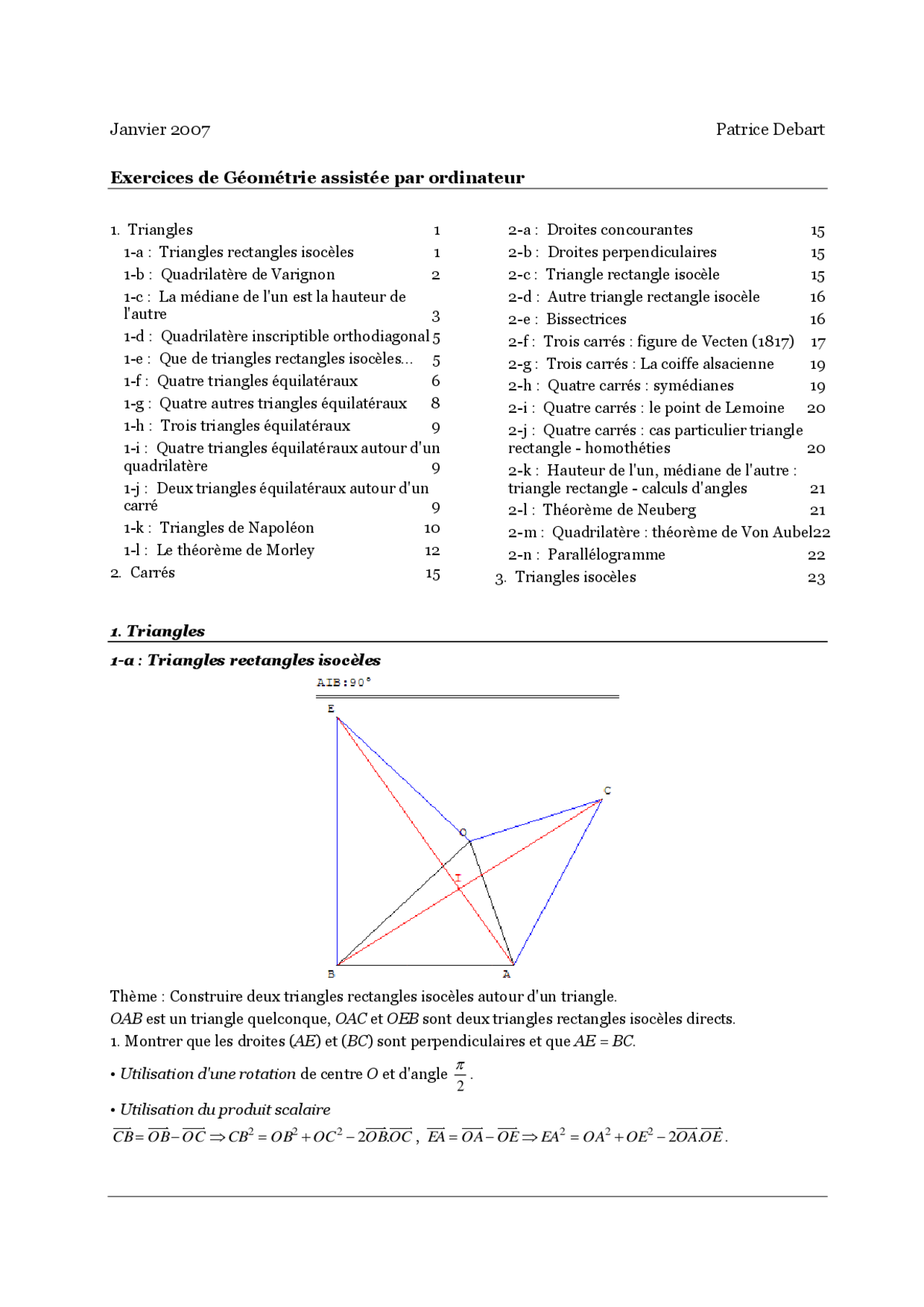 Exercices De Mathématique 10 Géométrie Assistée 1° Partie Docsity