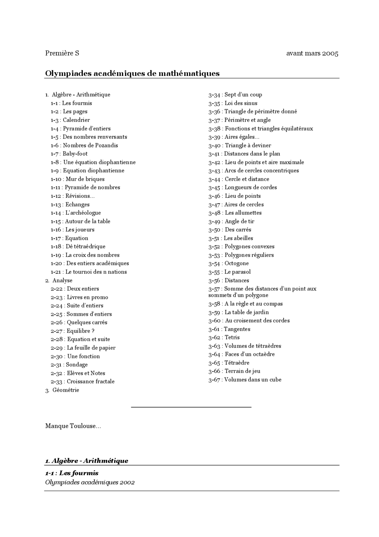 Notes De Sciences Mathèmatiques 2 1° Partie Docsity
