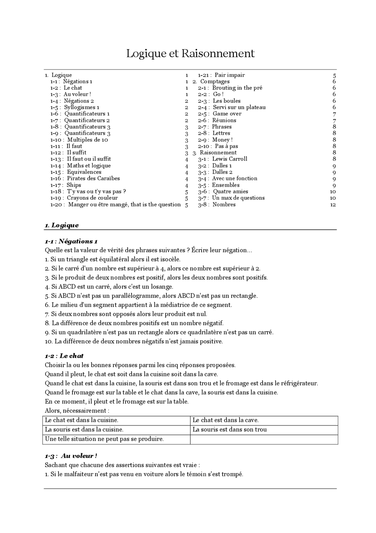 Notes De Sciences Mathèmatiques 11 1° Partie Docsity