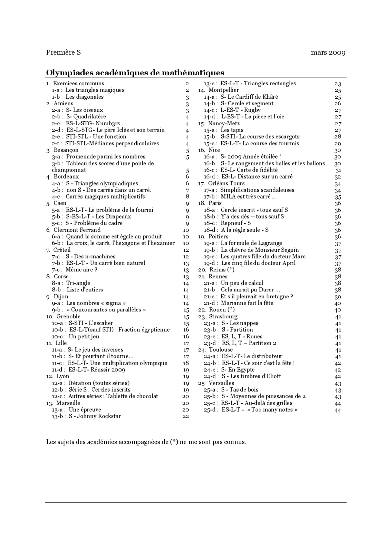 Notes De Sciences Mathèmatiques 7 1° Partie Docsity