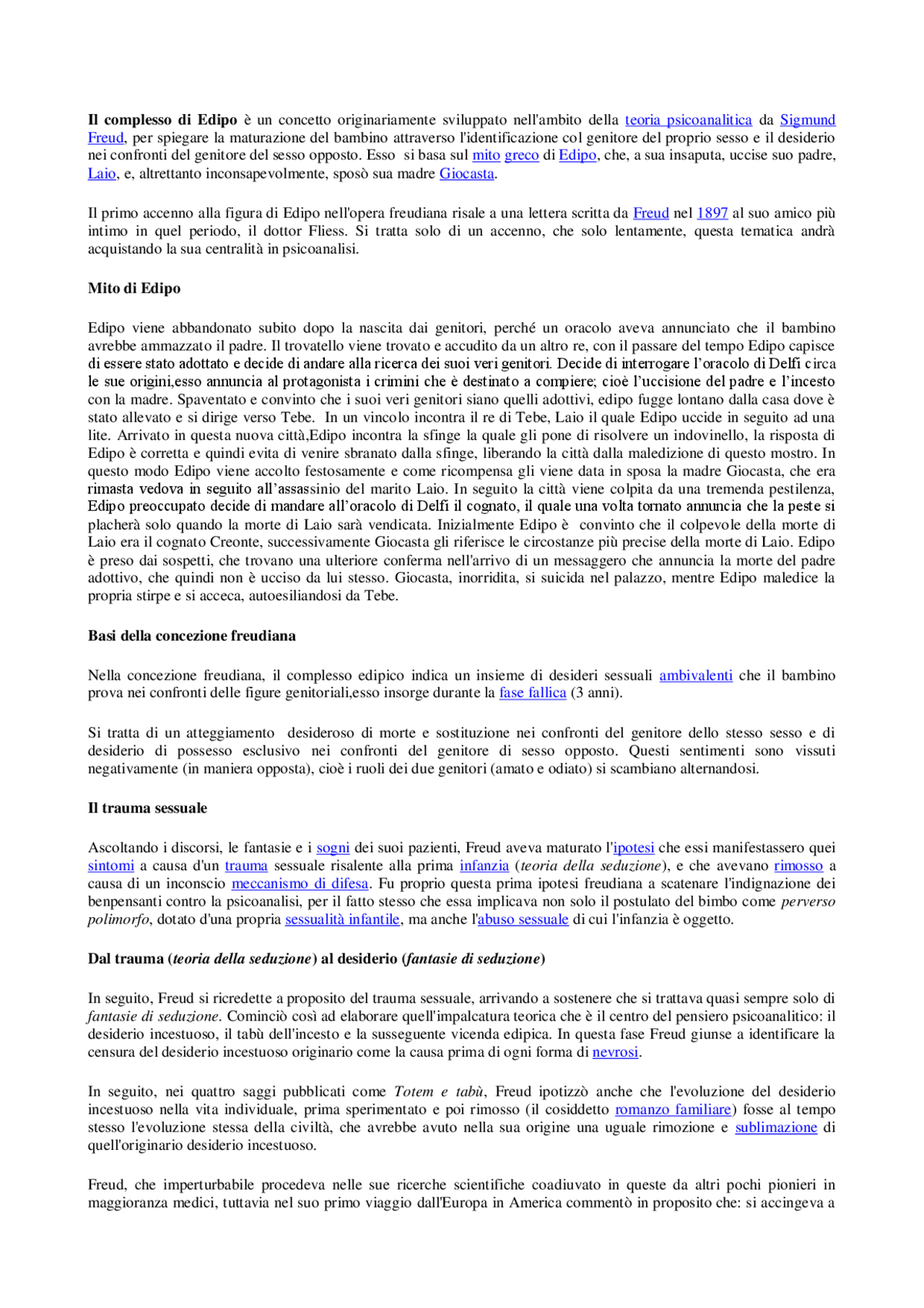 Appunti Sul Complesso Di Edipo Freud Docsity
