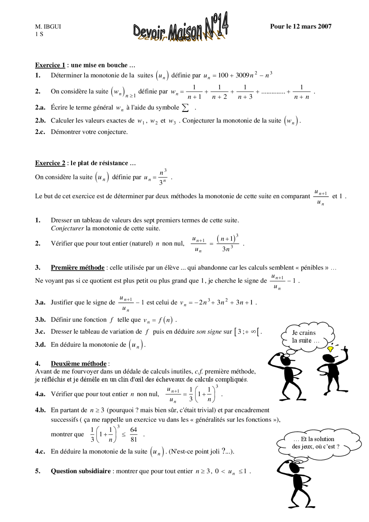 Examen De Mathématique 17 Docsity