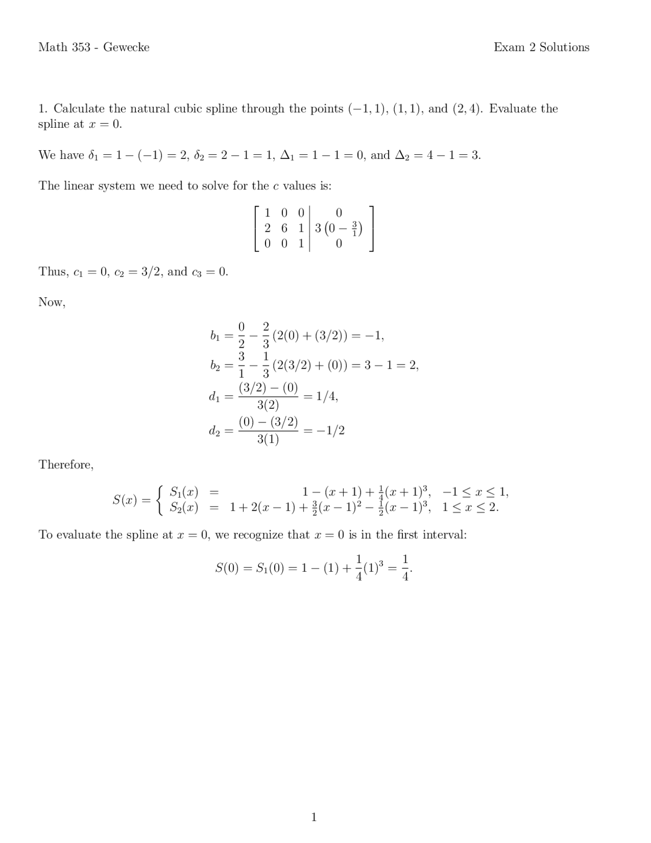 5 Solved Problems on Engineering Mathematics ll - Exam 2 | MATH 353 ...