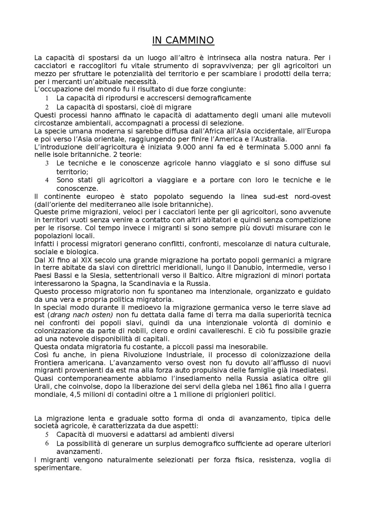 In Cammino Livi Bacci Docsity