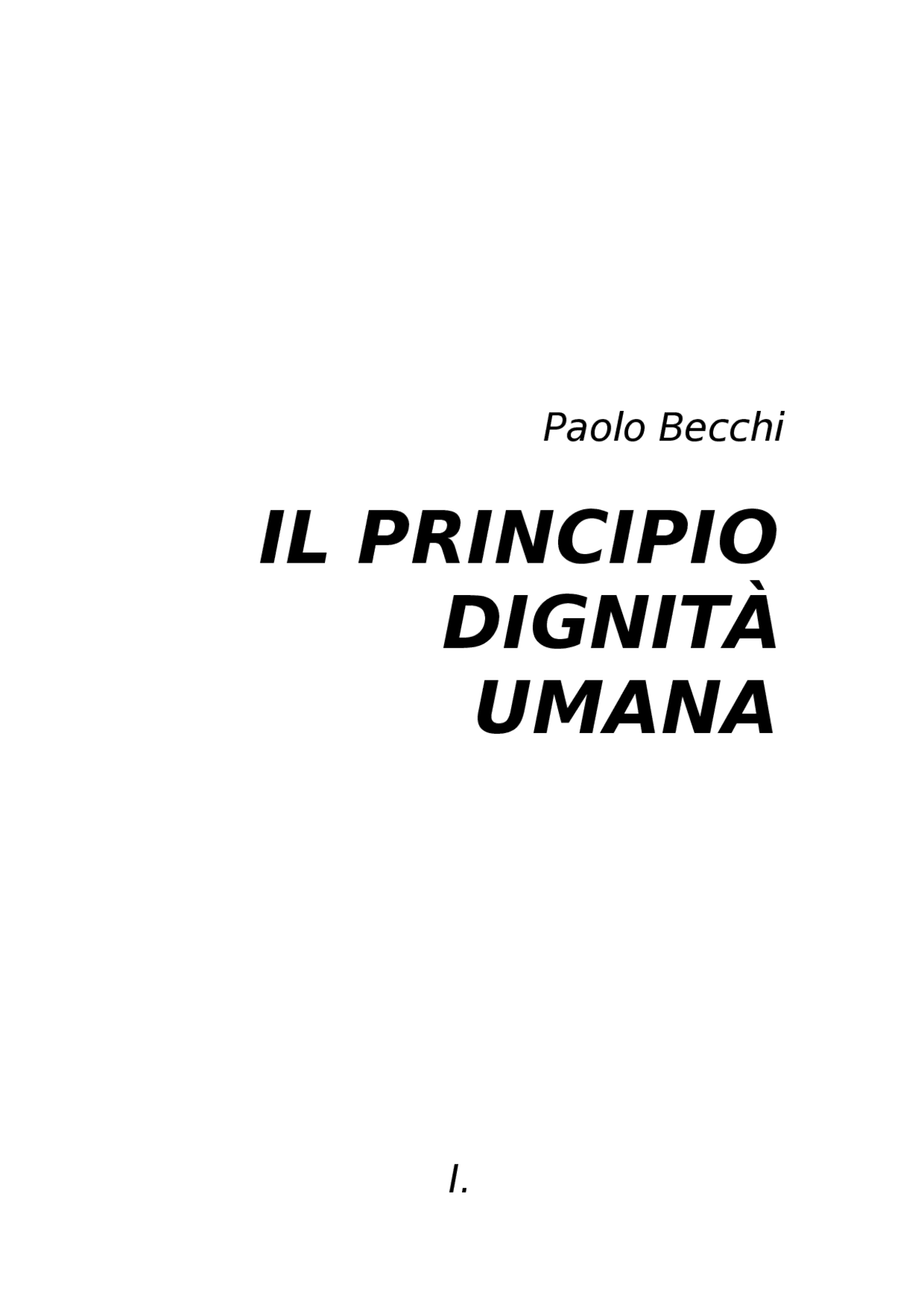 Il Principio Di Dignità Umana Becchi Docsity