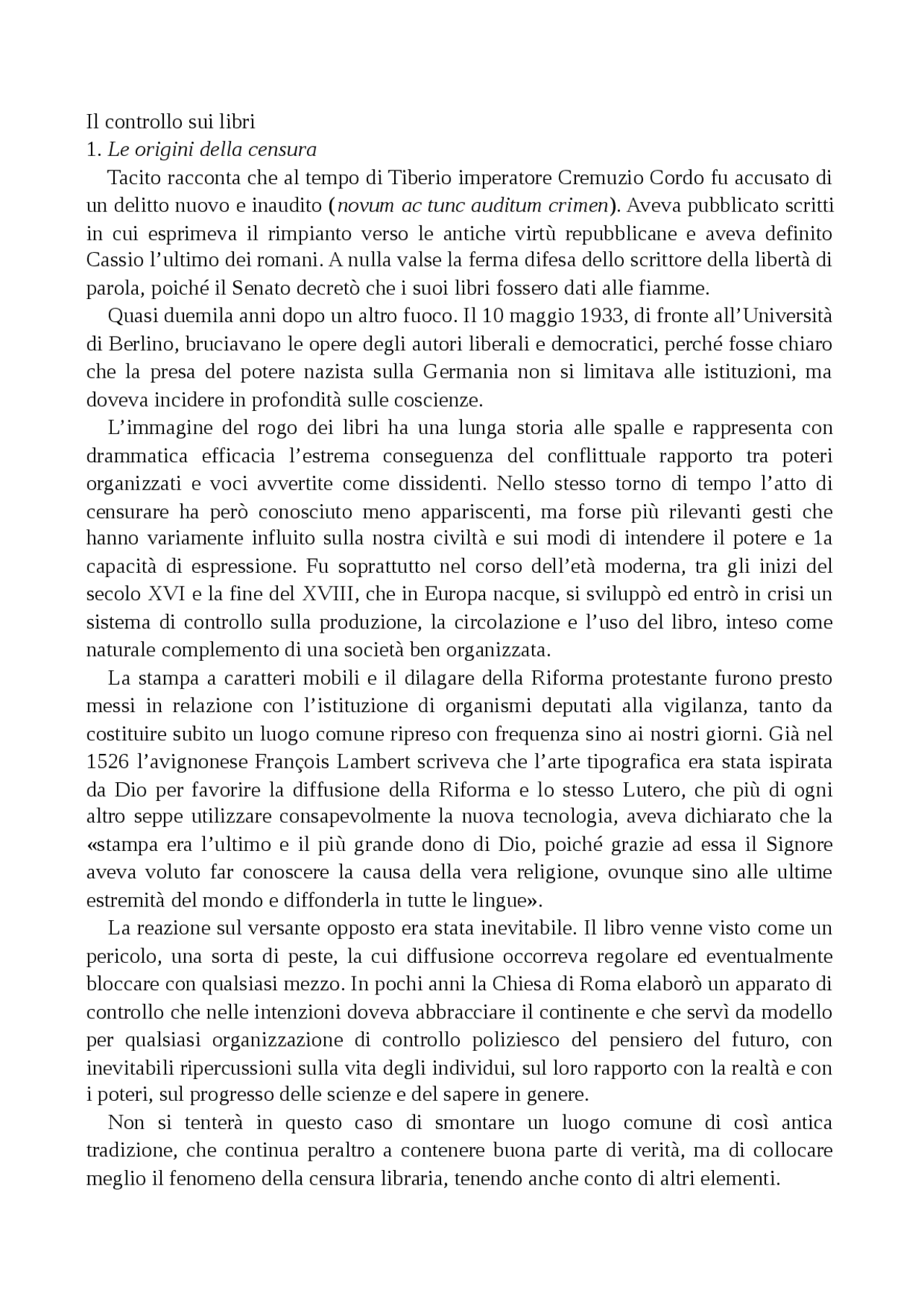Indice Dei Libri Proibiti Docsity