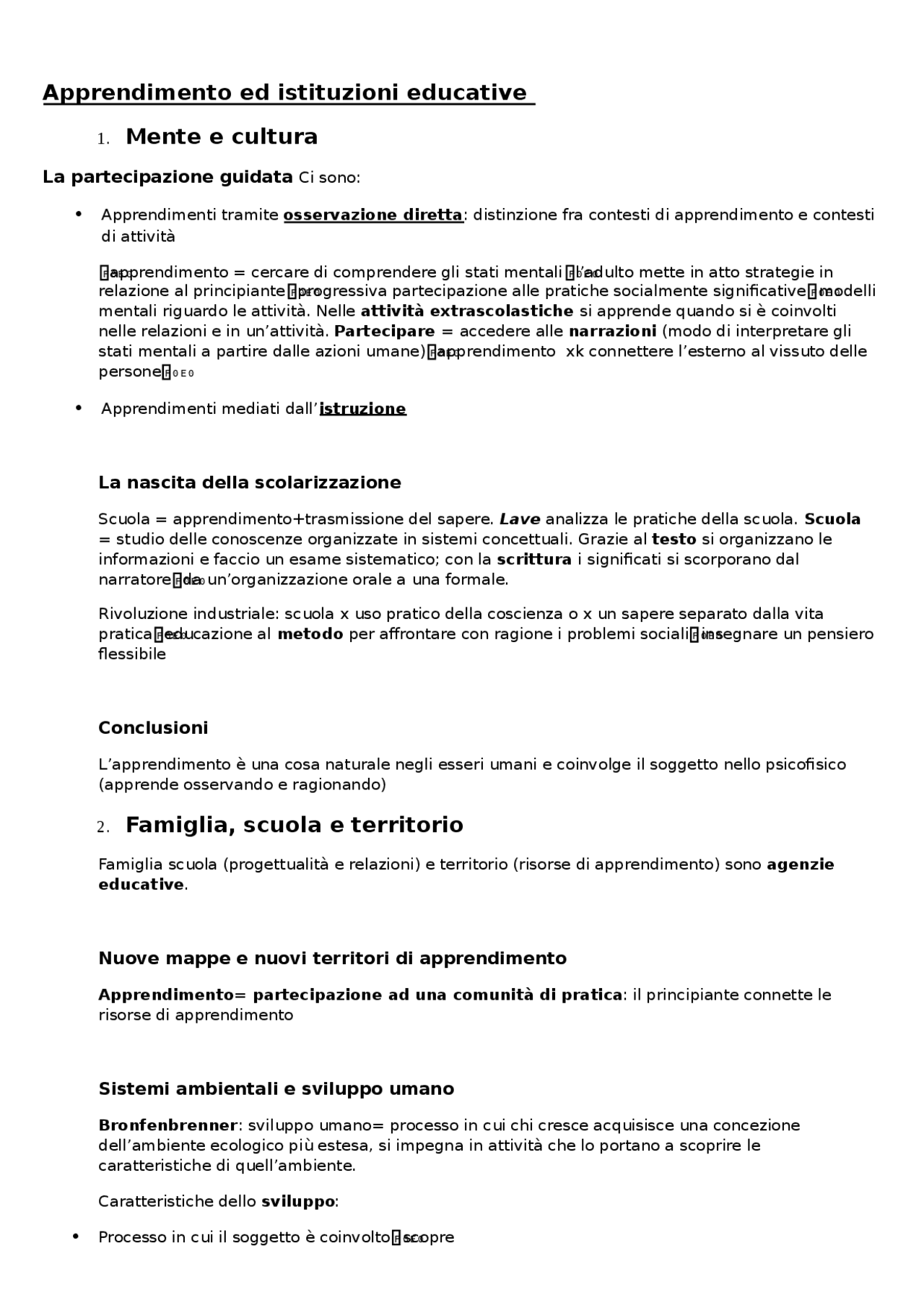 Apprendimento E Istituzioni Educative Docsity