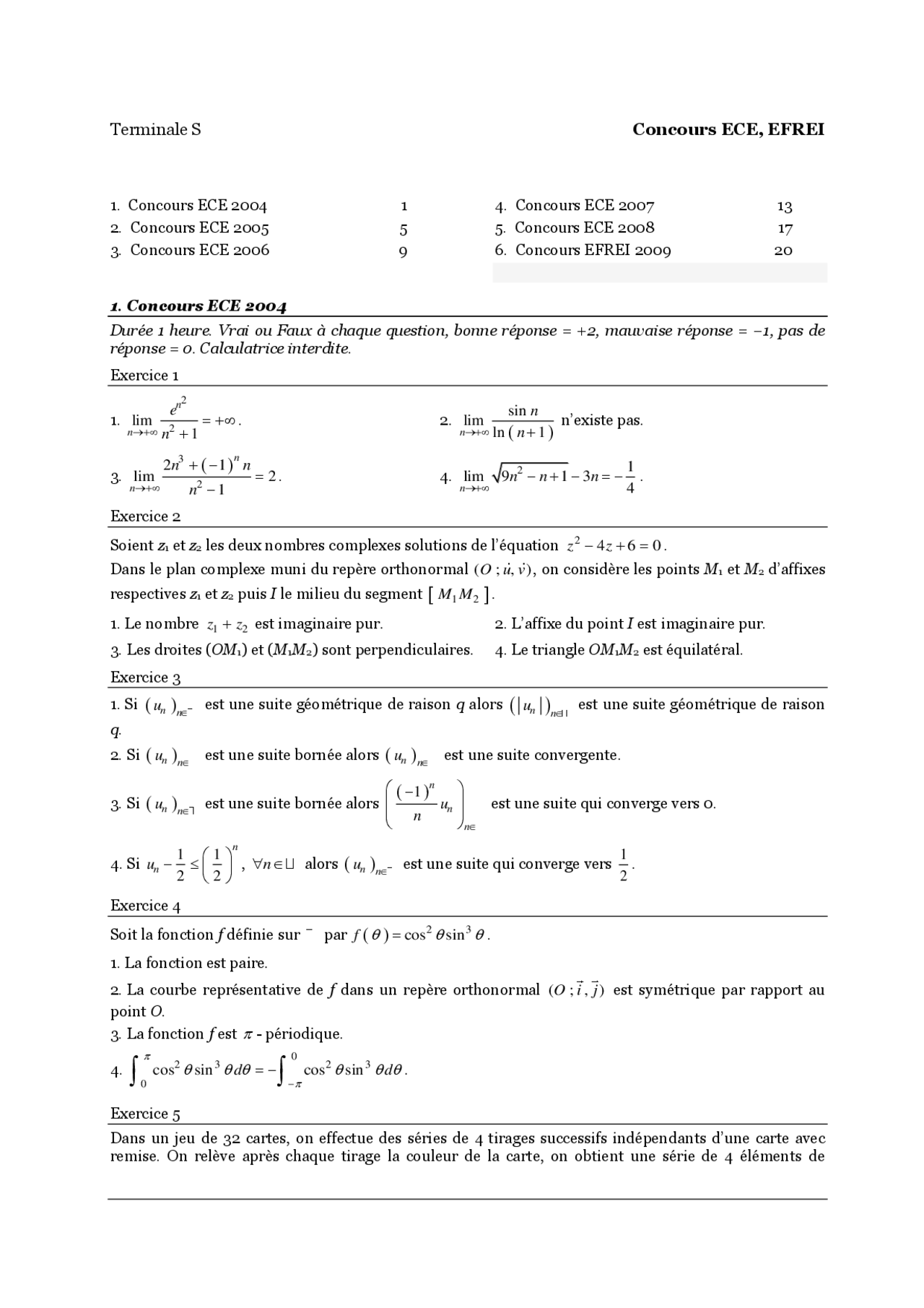 Exercices De Statistiques 14 1° Partie Docsity