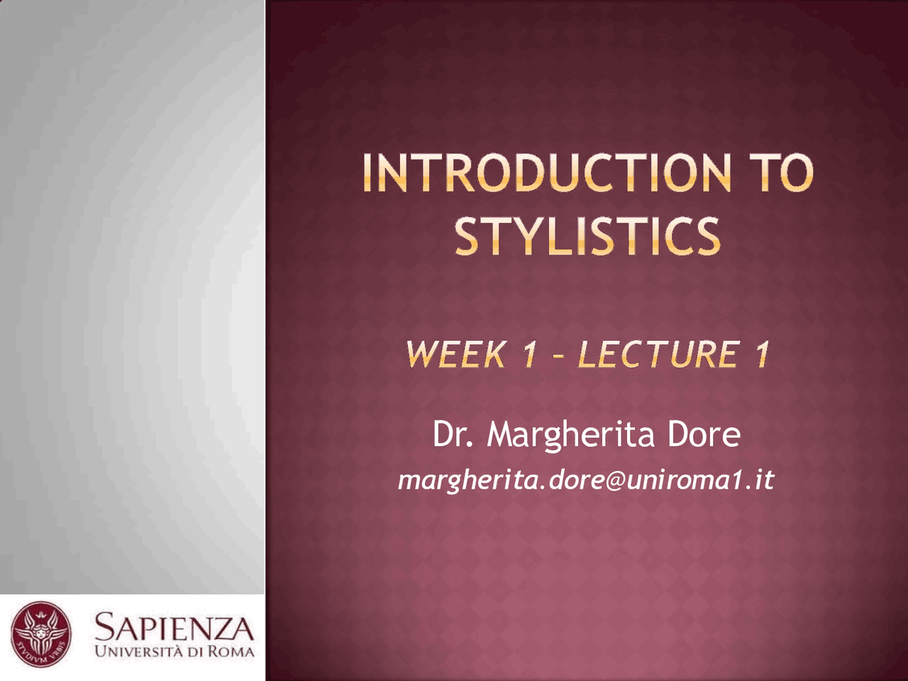 Introduction to Stylistics Week 1 - Docsity