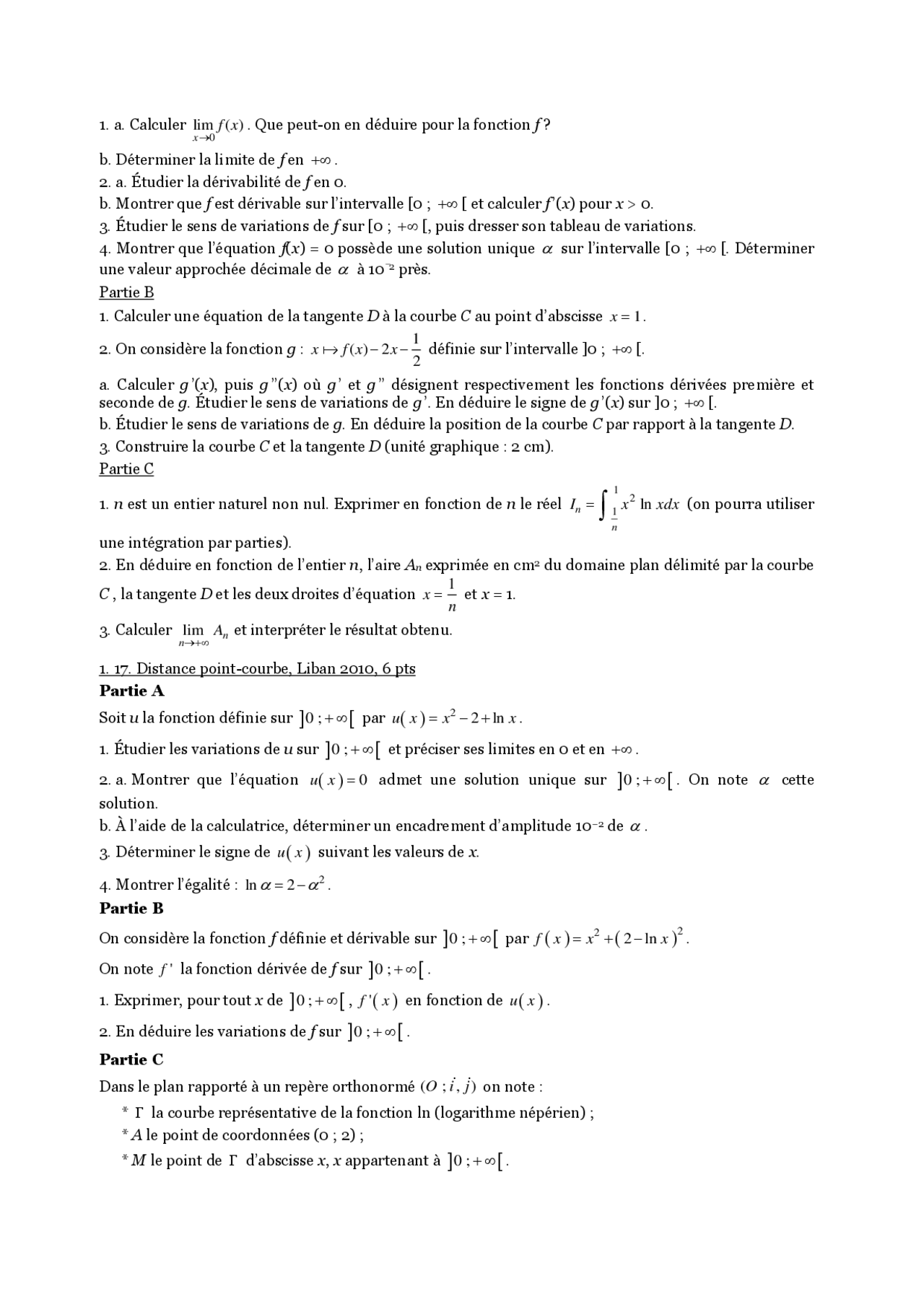 Sciences Statistiques Exercice 3 2° Partie Docsity