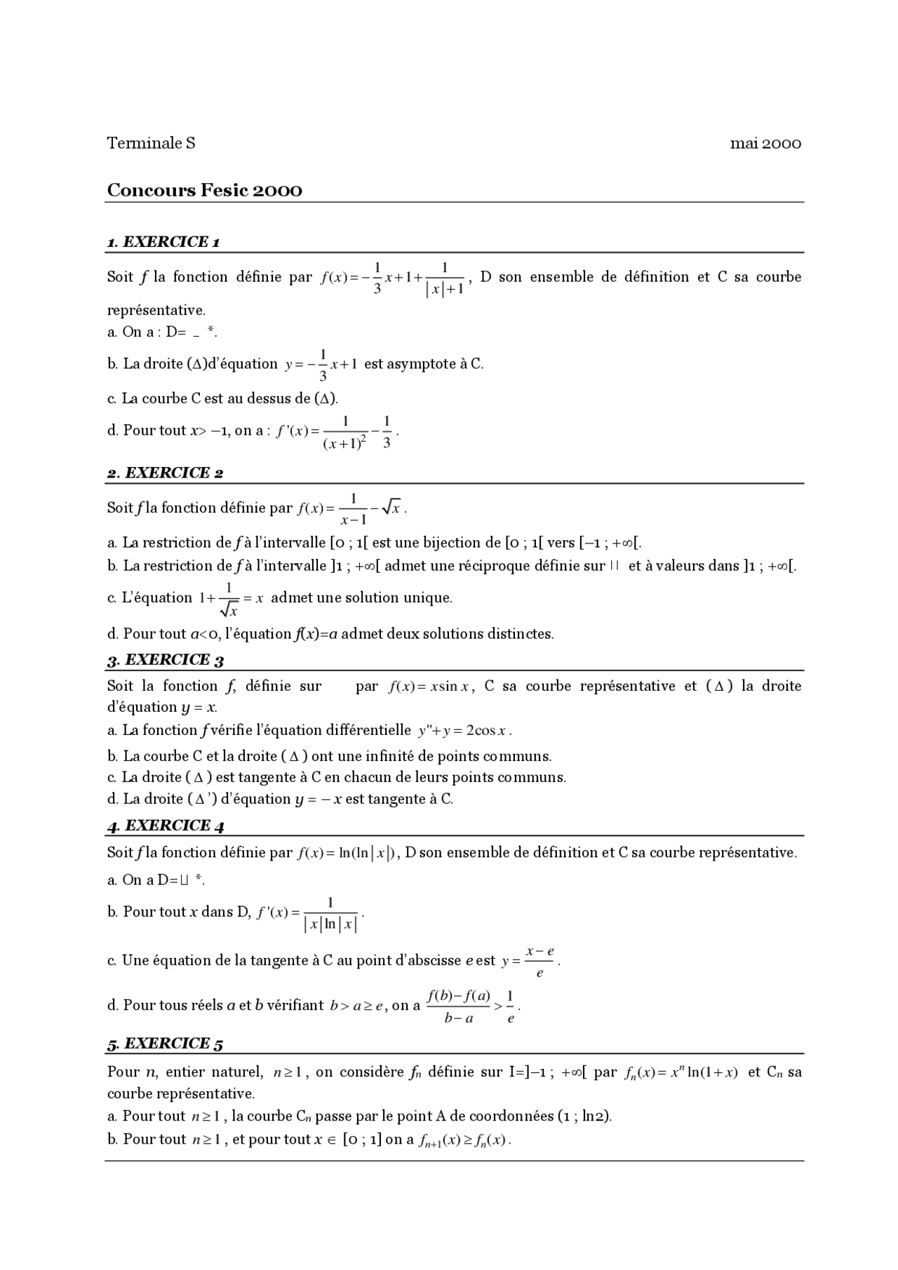 Sciences Statistiques Exercice 8 Docsity